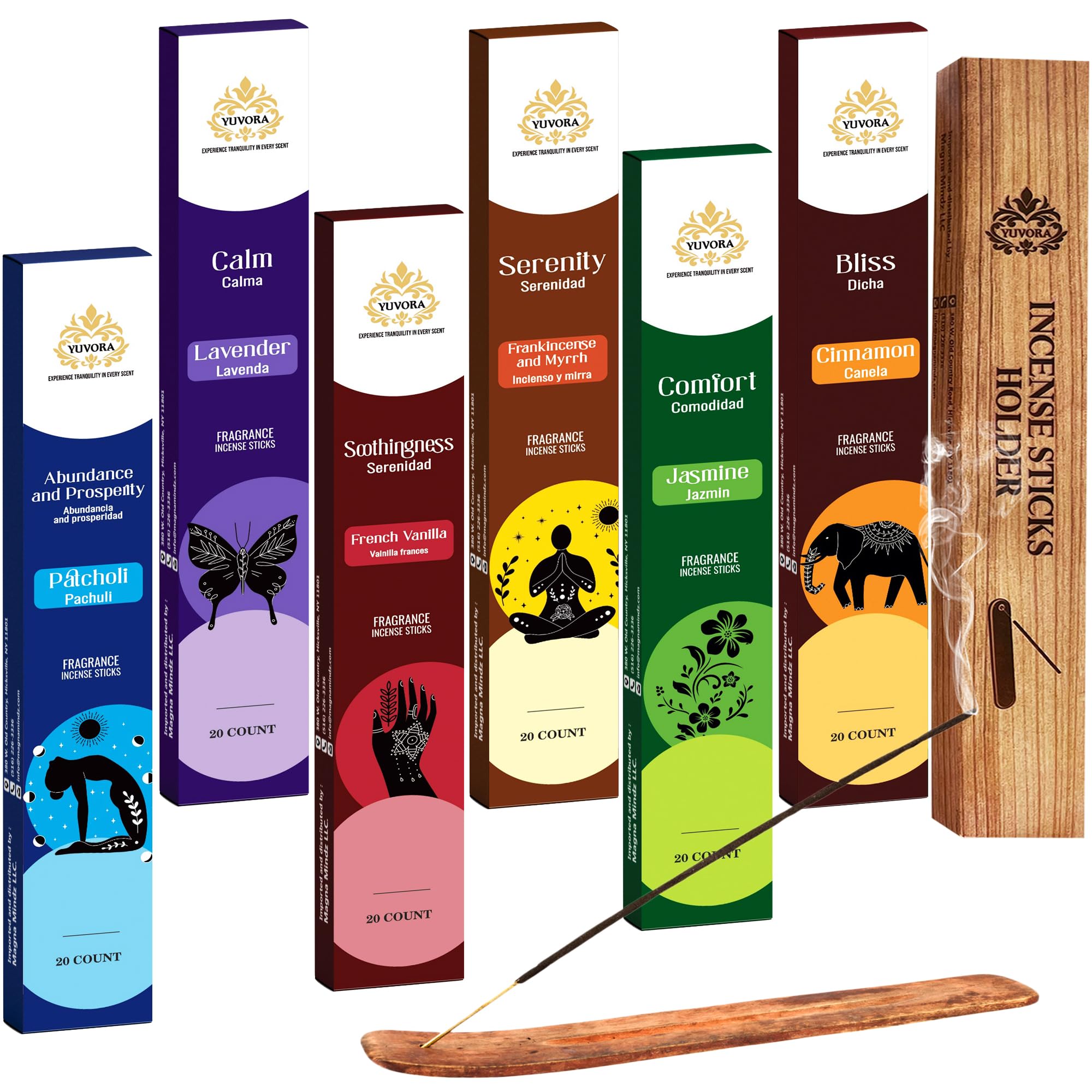 Amazon.com: Yuvora Aromatic Incense Sticks Gift Set - 120 Handcrafted ...