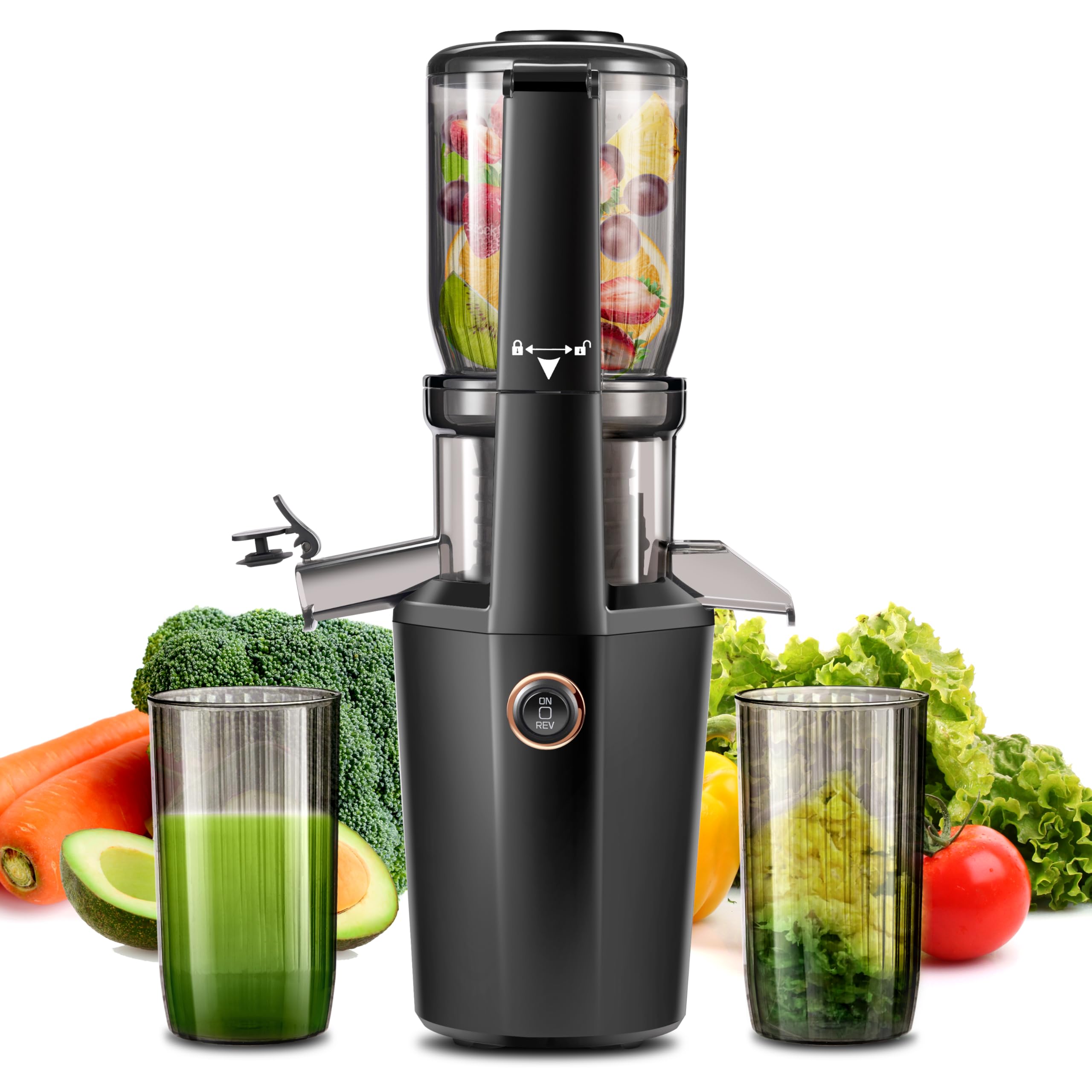 Amazon.com: Cold Press Juicer，Slow Masticating Juicer,4.2-inch Large ...