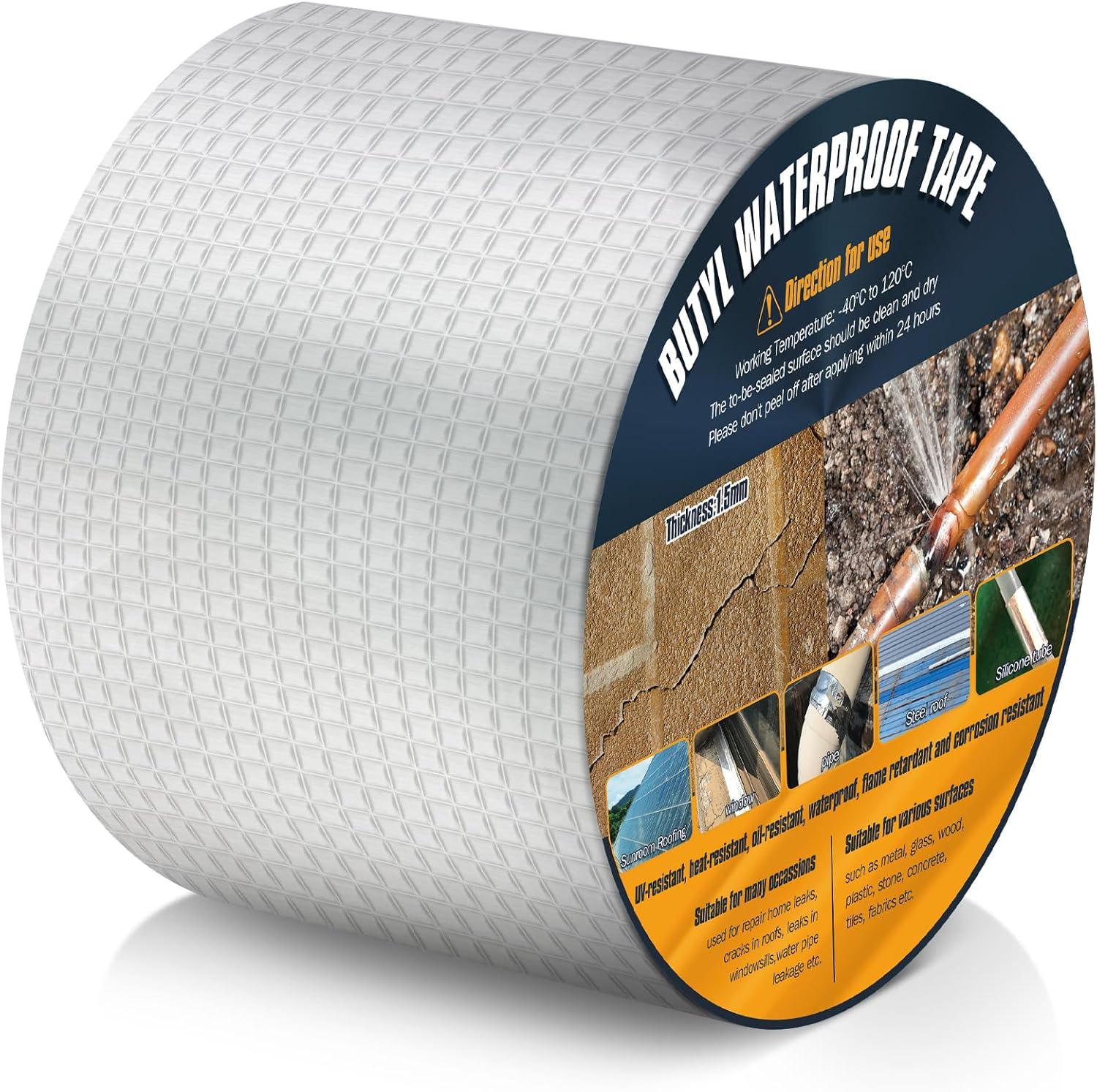 Spesh Butyl Flashing Tape, 100mm(W) x5m(L) Roof Felt Adhesive ...