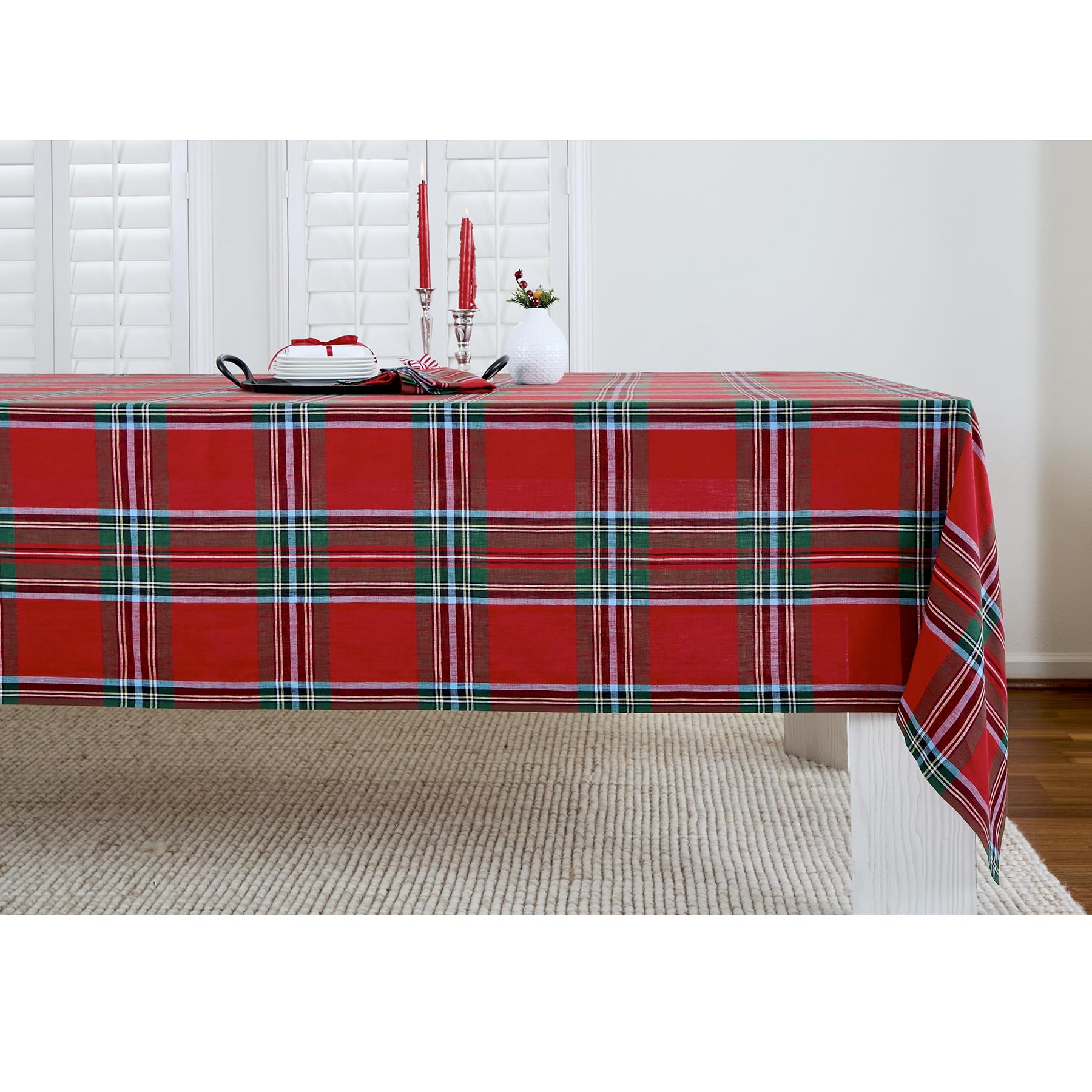 Amazon.com: Solino Home Linen Tablecloth 108" L x 60" W Inch – 100% ...