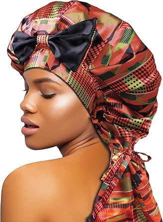 Amazon.com: DONNA Braid Bonnet 1pc Satin Bonnet Hair Bonnet Removable ...