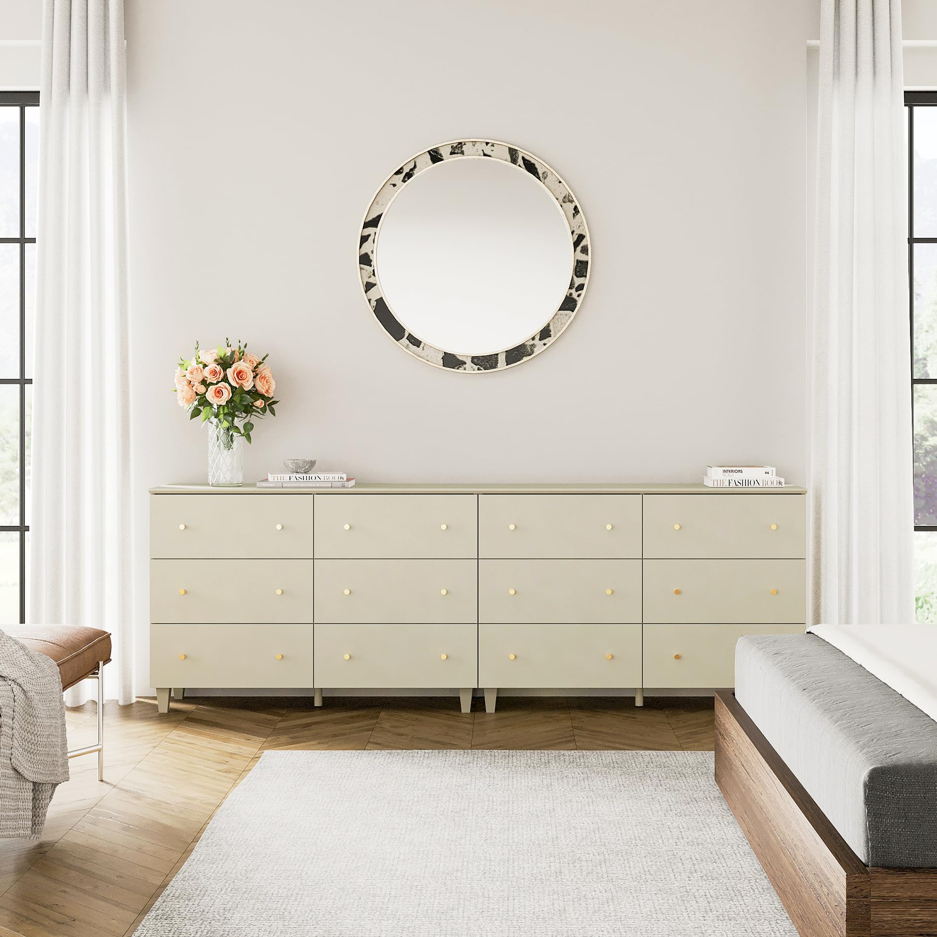 Amazon.com: WAMPAT Set of 2 Bedroom Dressers with 12 Drawers, 2-in-1 ...