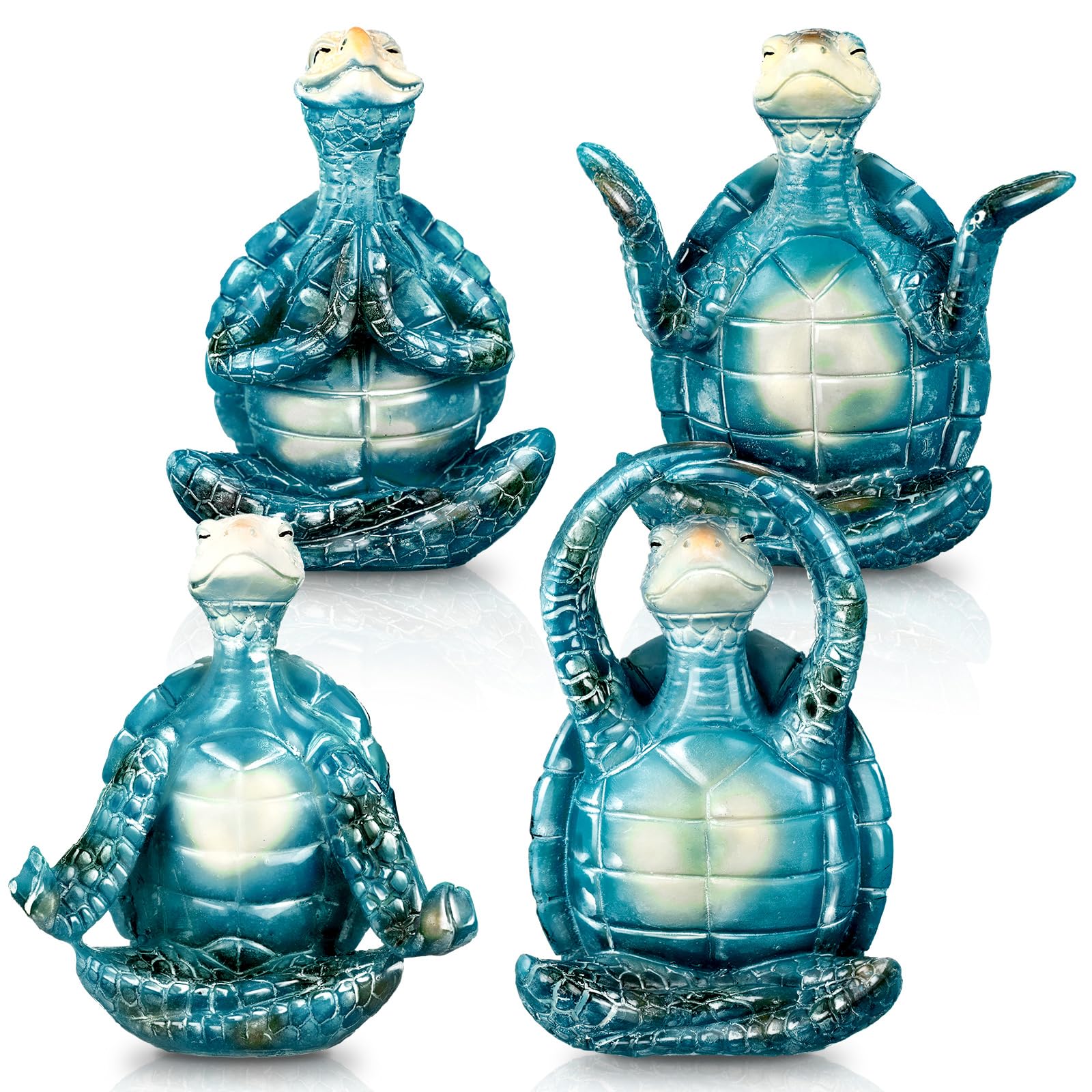 Amazon.com: Briwooody 4 Pcs Zen Turtle Meditation Yoga Decor Sea Turtle ...