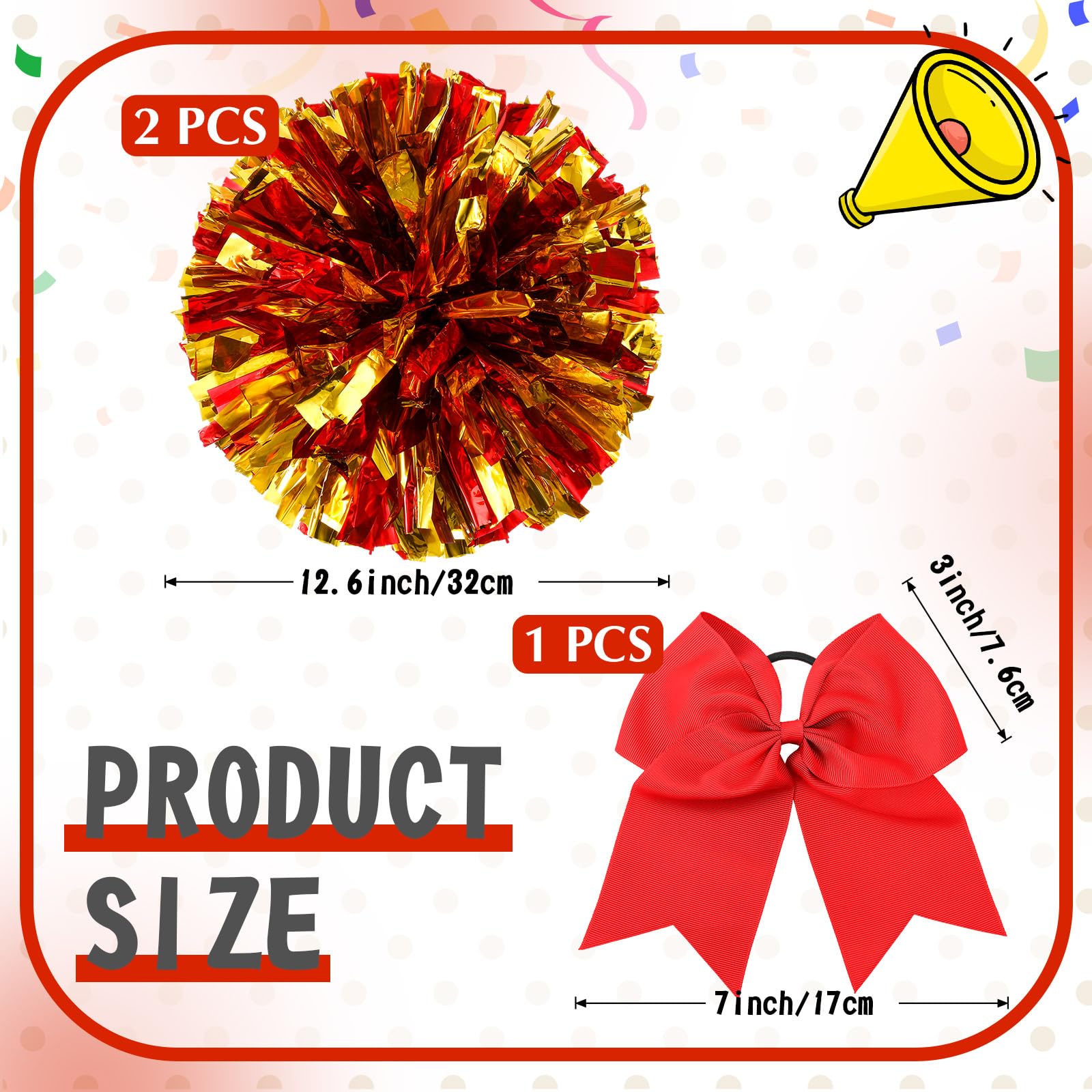Snapklik.com : Hanaive 3 Pcs Cheerleading Pom Poms And Large ...