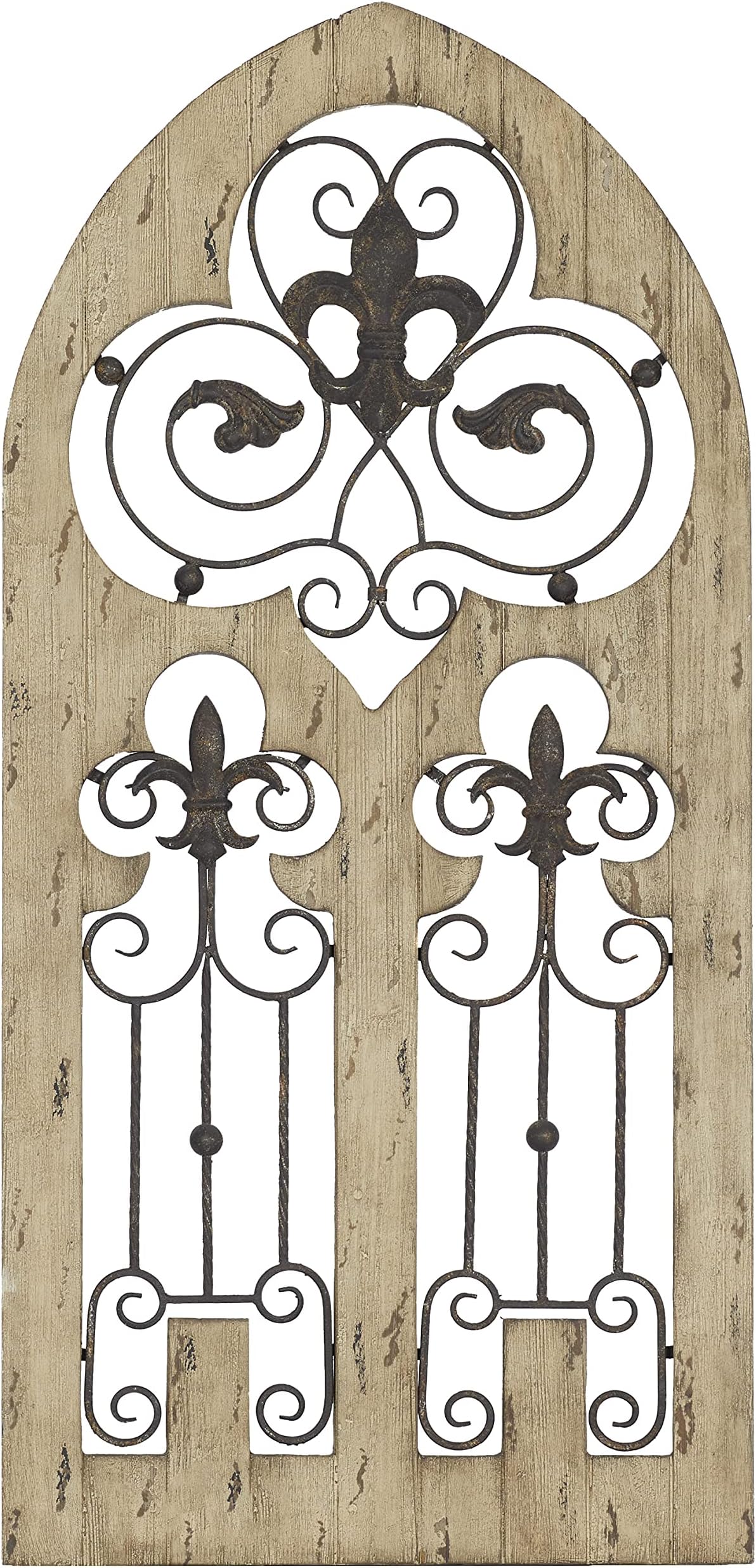 Amazon.com: Deco 79 Wood Scroll Home Wall Decor Arched Window Inspired ...