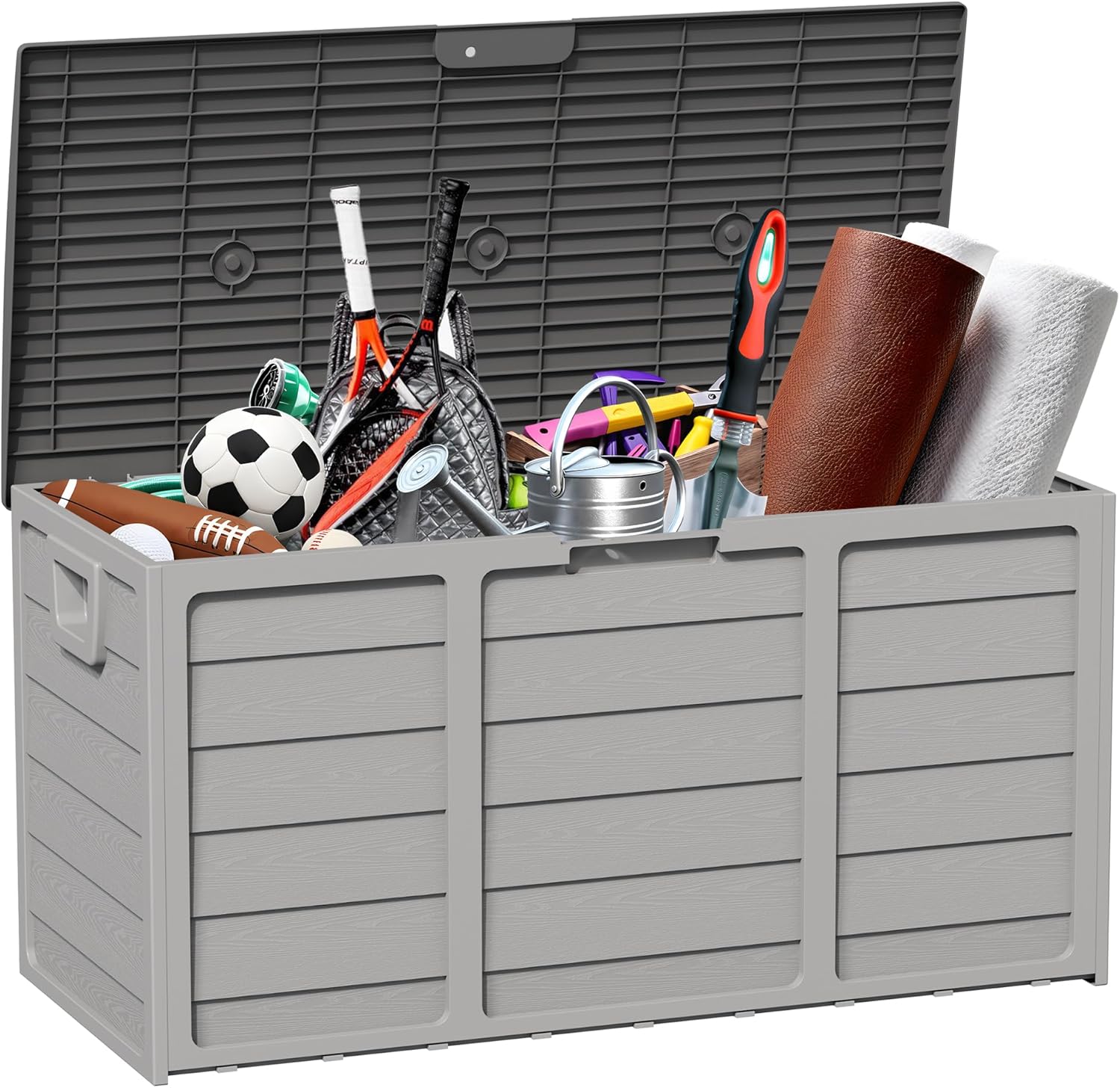 Amazon.com: Brightpeak 75 Gallon Outdoor Deck Box - Durable Resin ...