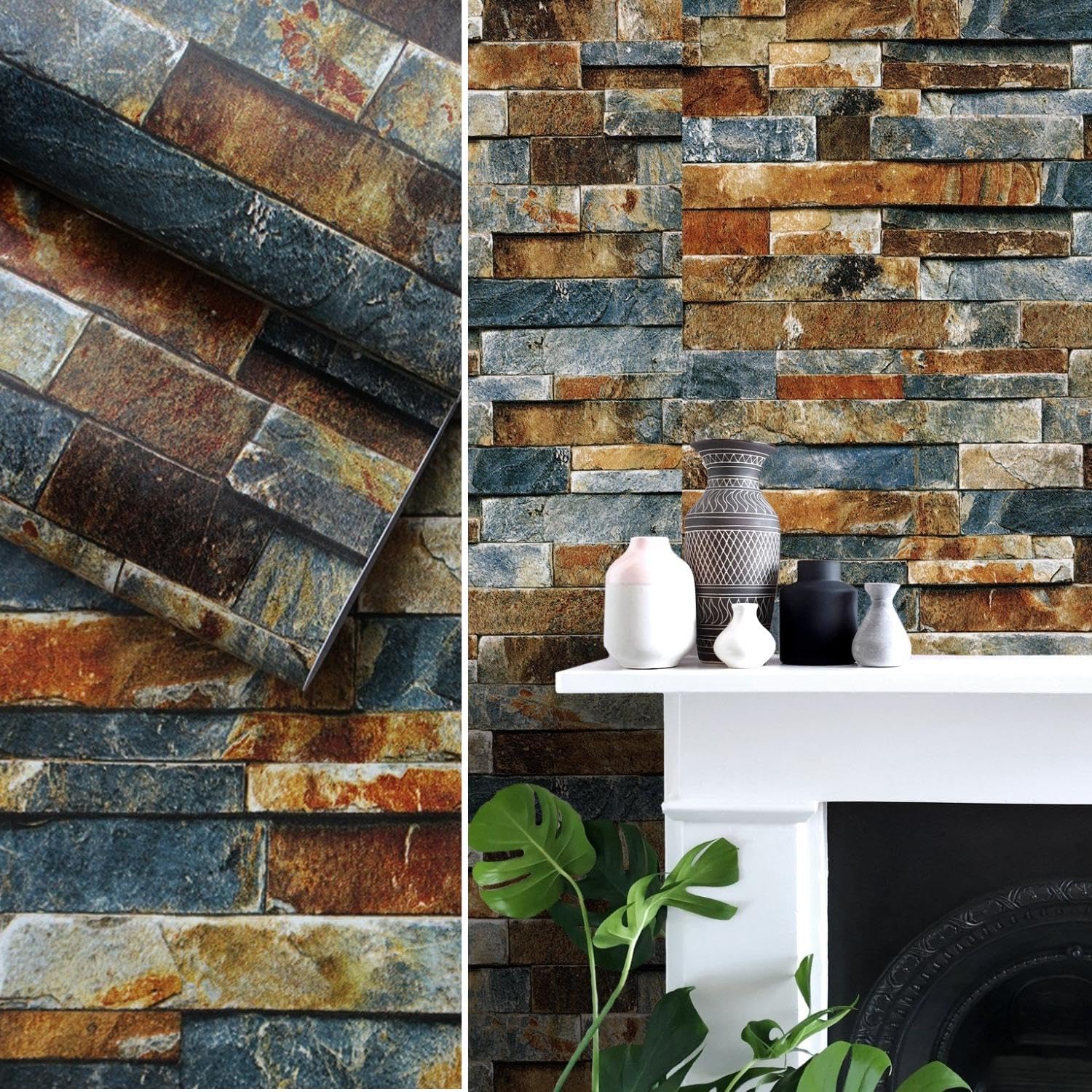 wecreatemore 45×700cm, 3D Brick Wallpaper Self Adhesive, Effect ...