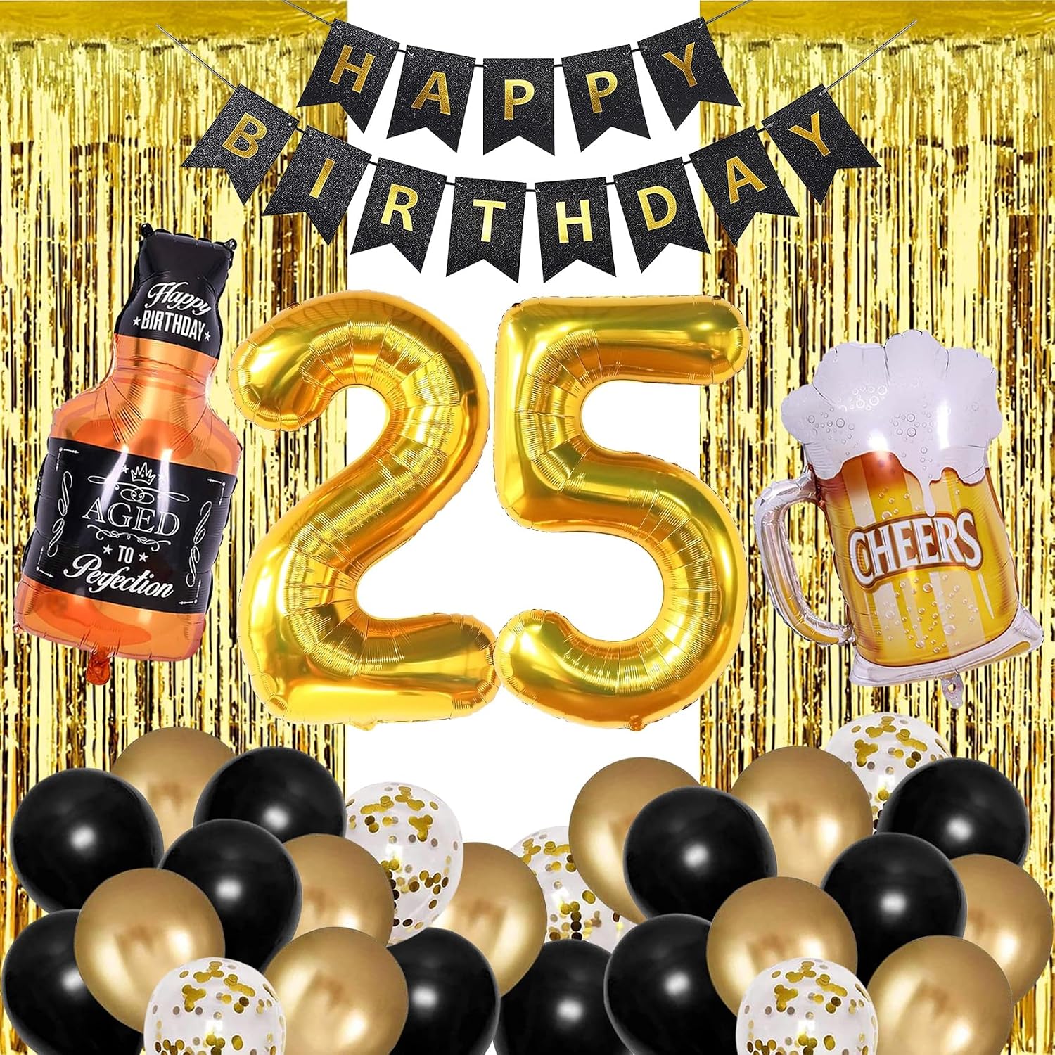 Amazon.com: ROTASLOG 25th Birthday Decorations For Men Happy 25th ...