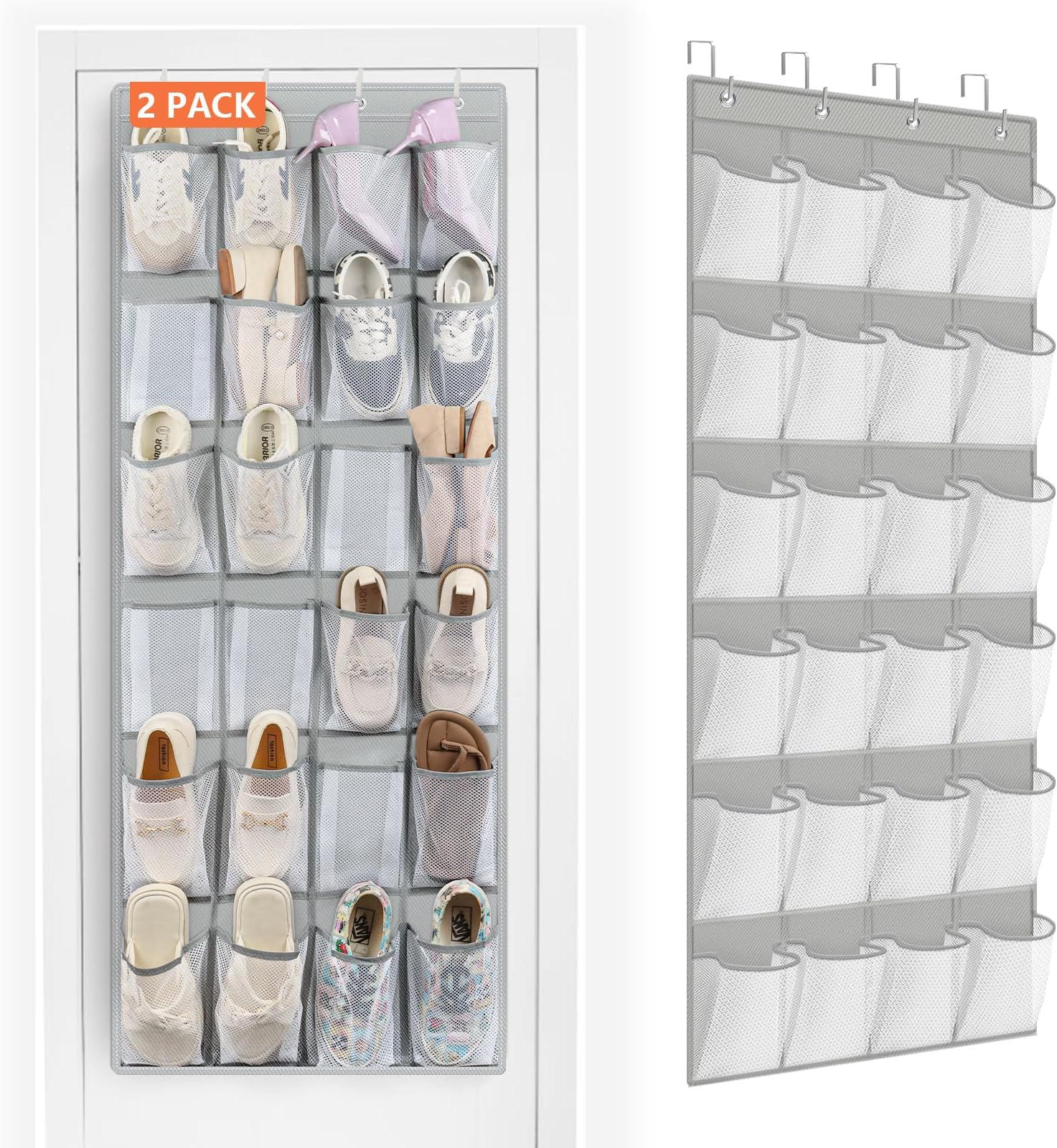 Amazon.com: FENTEC 2 Pack Over the Door Shoe Organizer Hanging Shoe ...