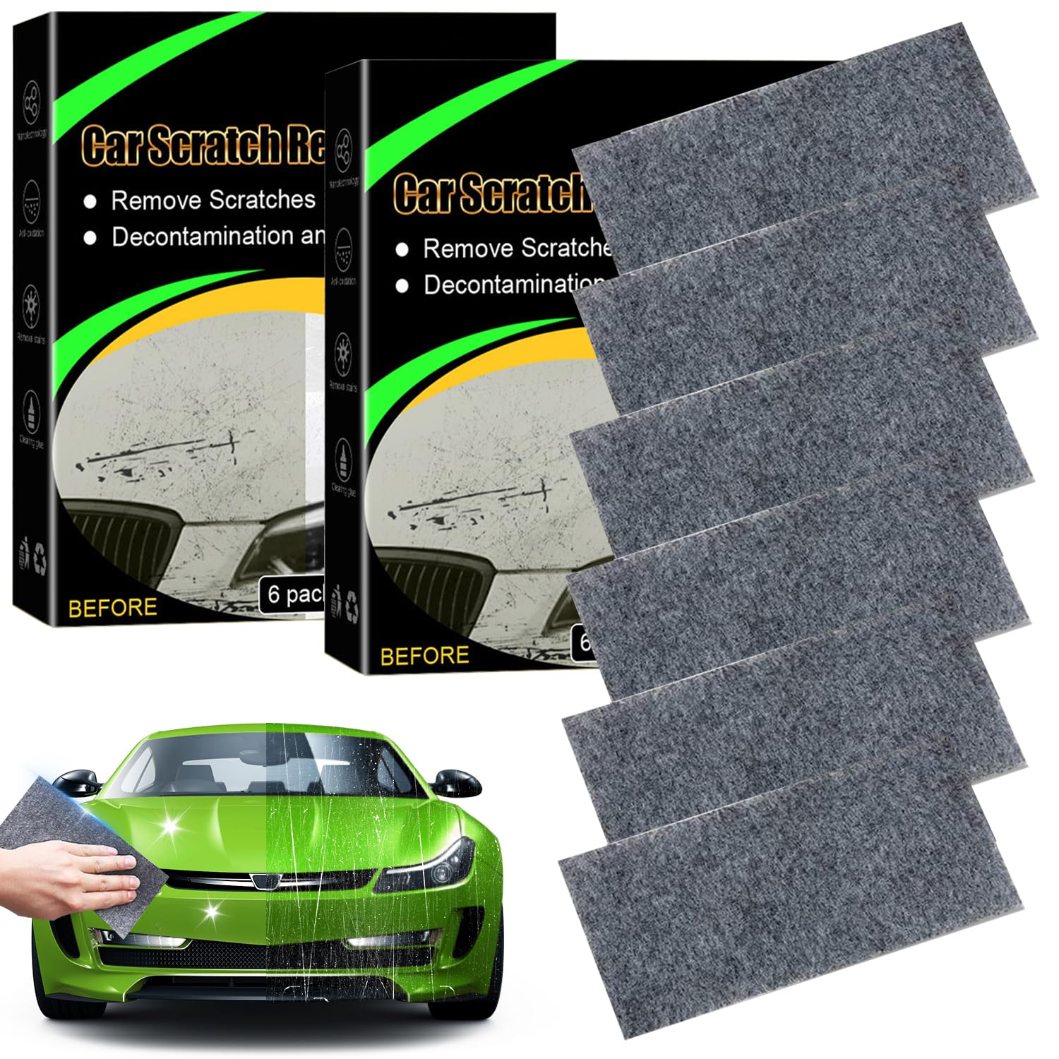 2 Pack Nano Sparkle Cloth Car Scratch Remover, Nano Cleaning Cloth ...