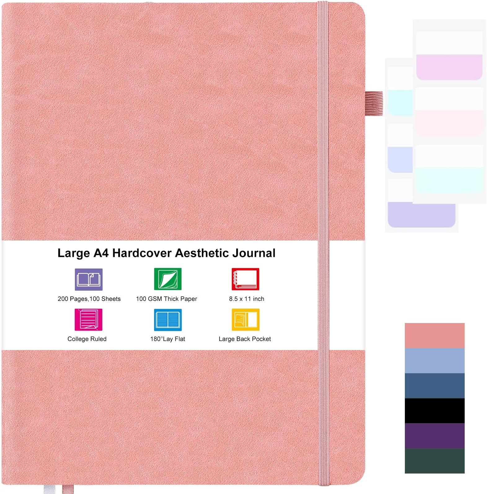 Amazon.com : College Ruled Notebook, A4 Hardcover Leather Notebook for ...