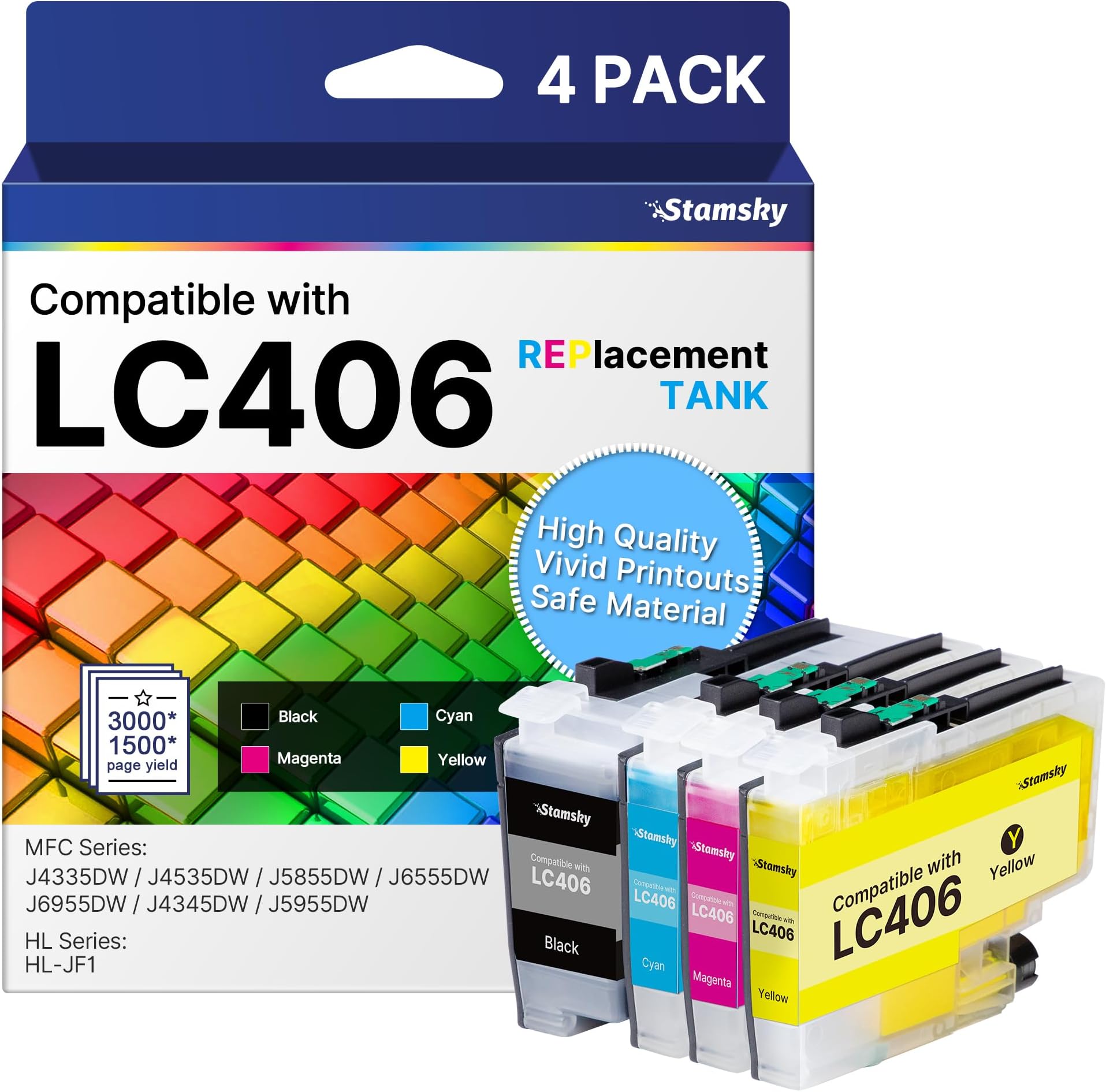 Amazon.com: LC406 Ink Cartridges Replacement Compatible for Brother ...