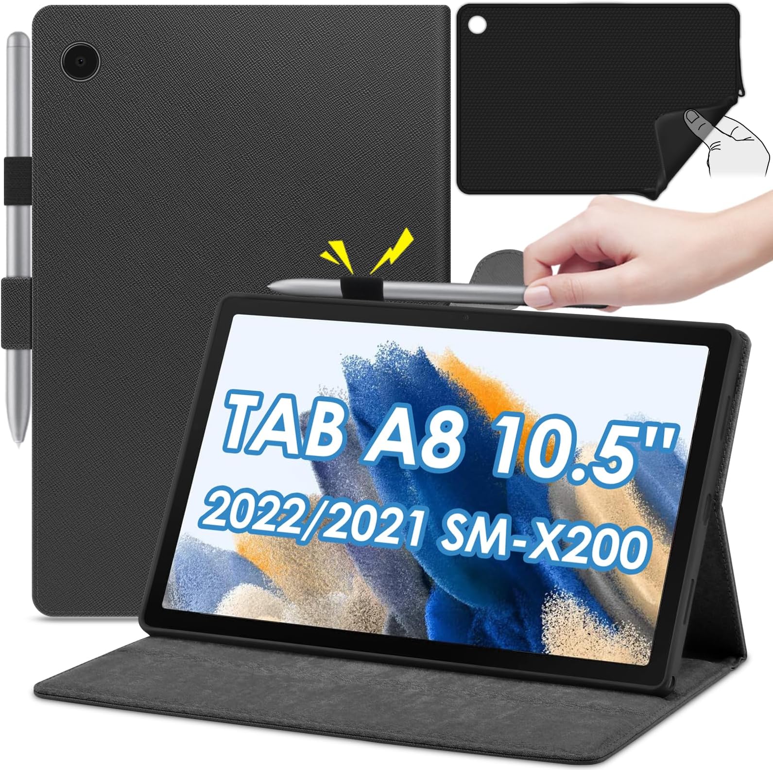 Amazon.com: DETUOSI Leather Case for Samsung Galaxy Tab A8 10.5" 2022 ...