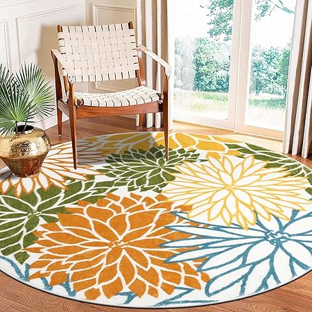 Amazon.com: Lahome Boho Round Rug - 3Ft Washable Round Area Rug Non ...