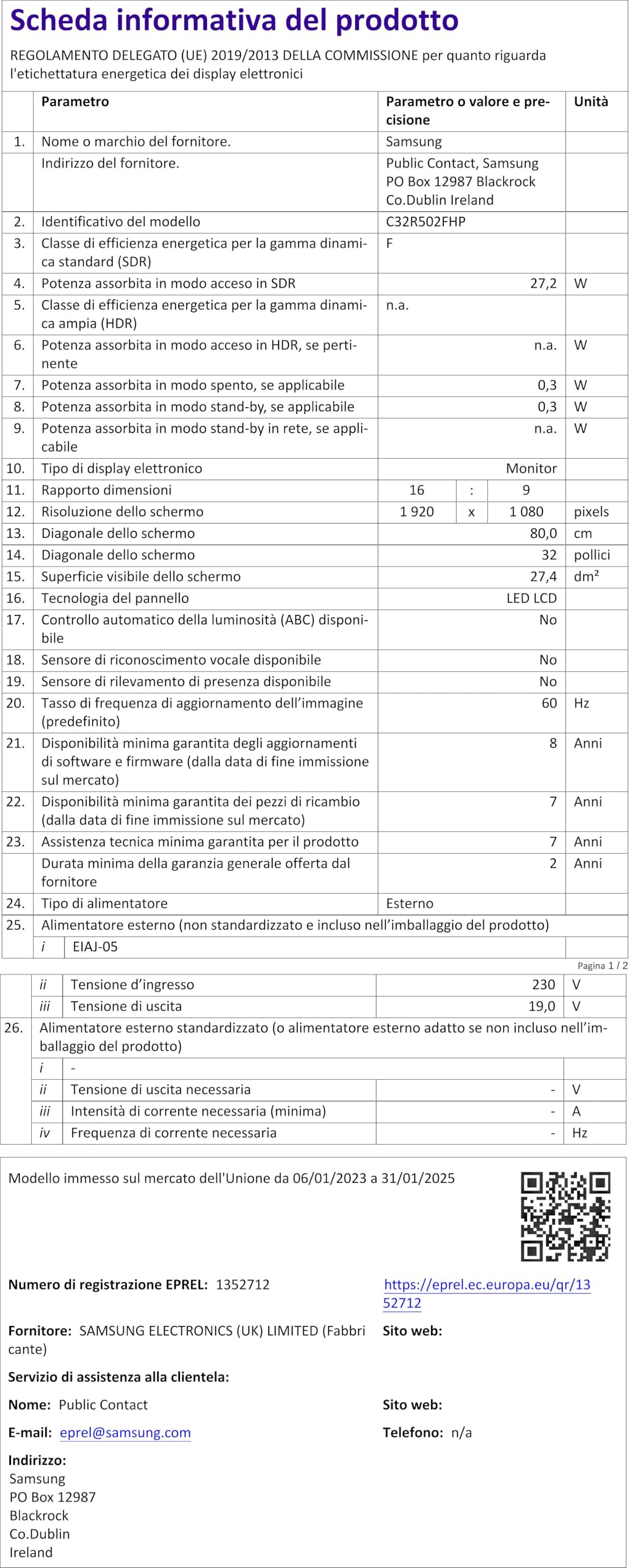 Samsung Monitor CF39 (C27F396), Curvo (1800R), 27", 1920 x 1080 (Full ...