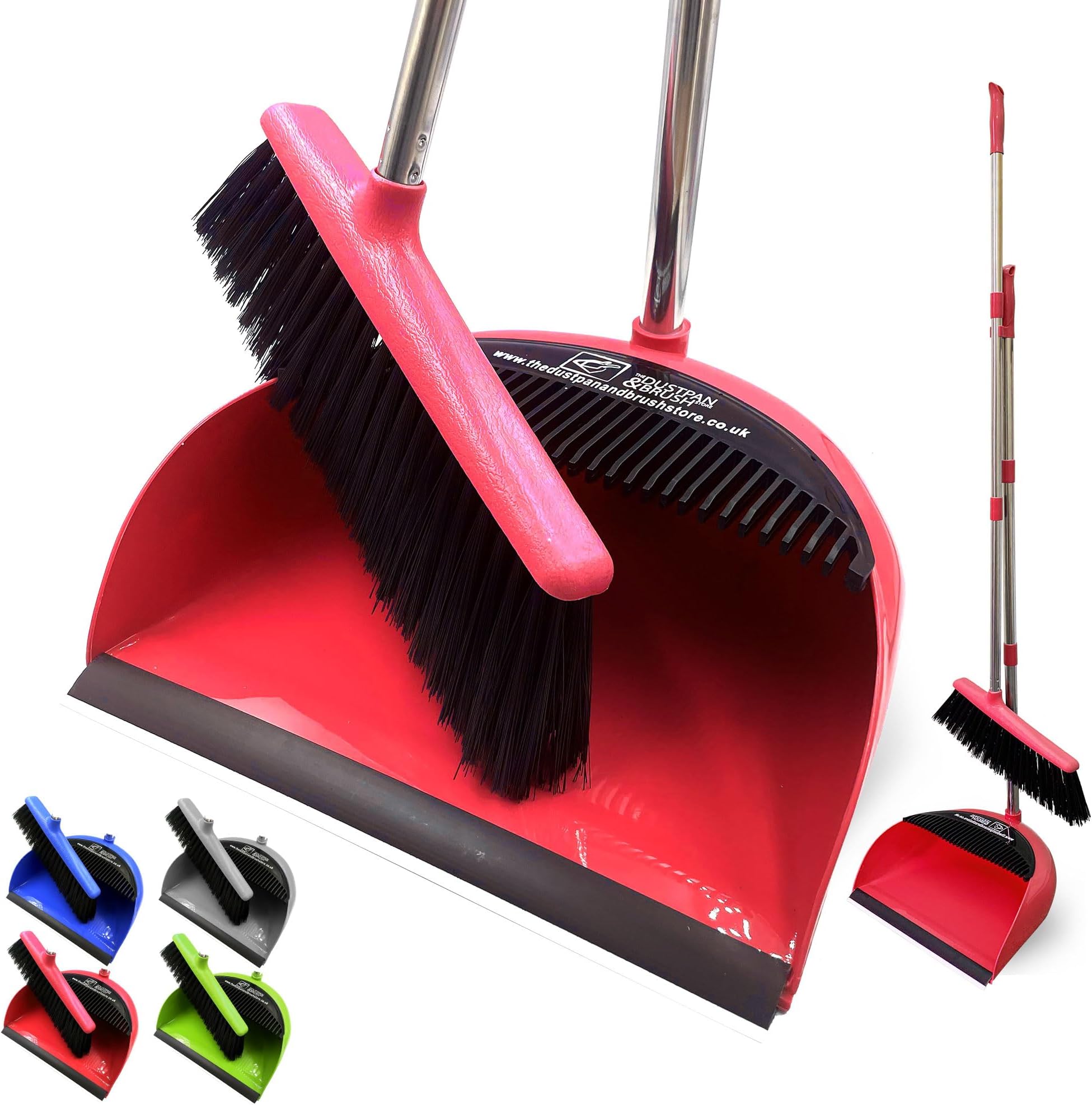 BH | Broom and Dustpan Set Long Handled | Brush with Comb Teeth ...