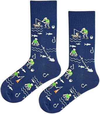 Amazon.com: BUENWAZ Funny Fishing Socks for Men – Fishing Gift for Dad ...
