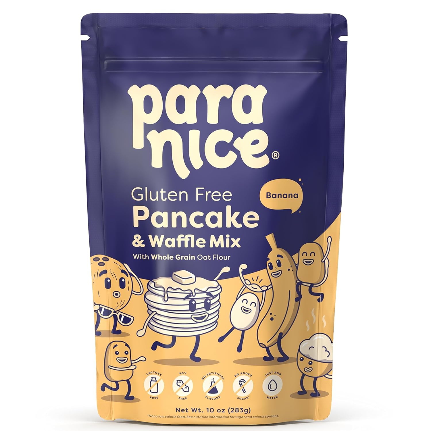 Amazon.com : Paranice - Pancake and Waffle Mix - Banana - With Whole Grain Oat Flour - Gluten ...