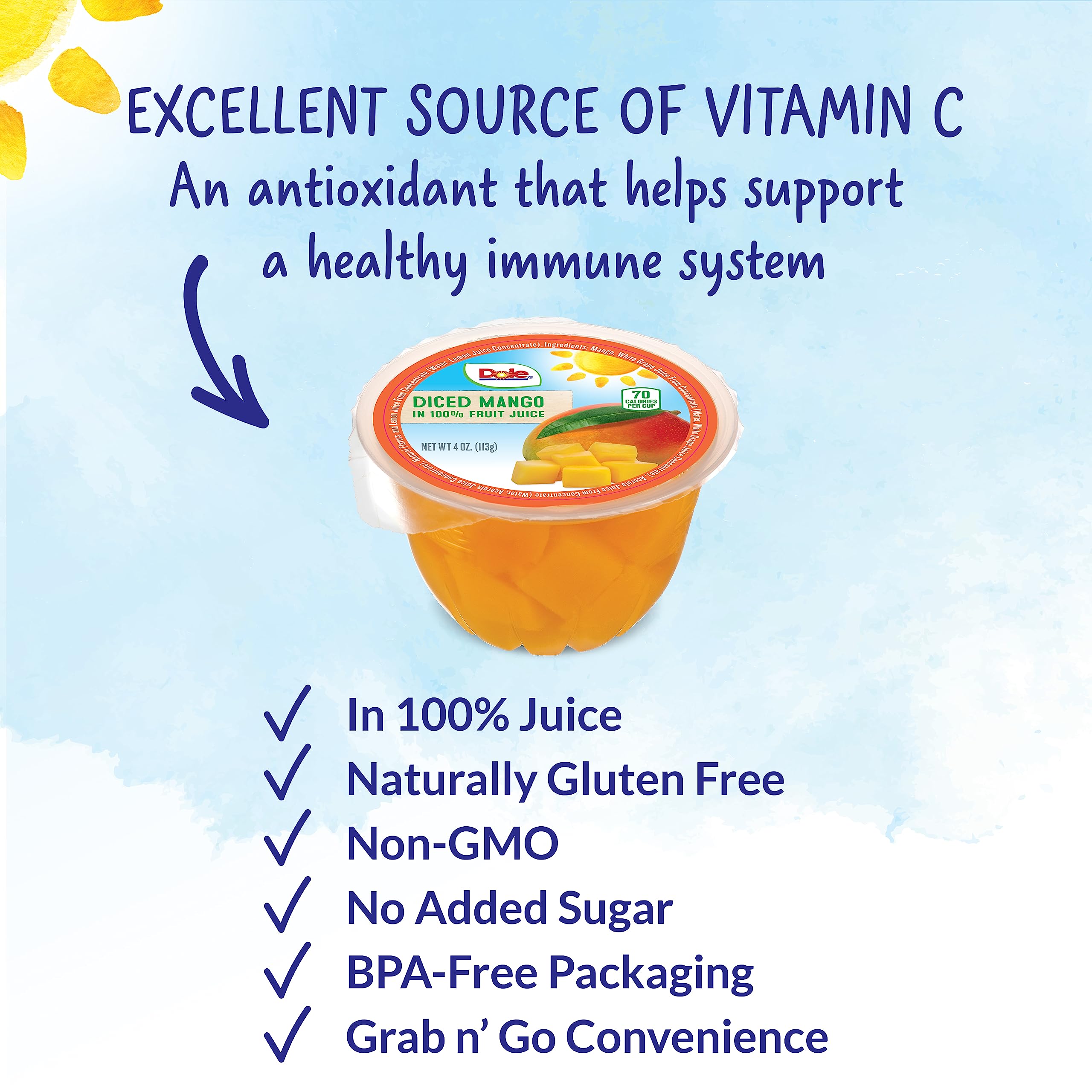 Snapklik.com : Dole Fruit Bowls Diced Mango In 100% Juice Snacks