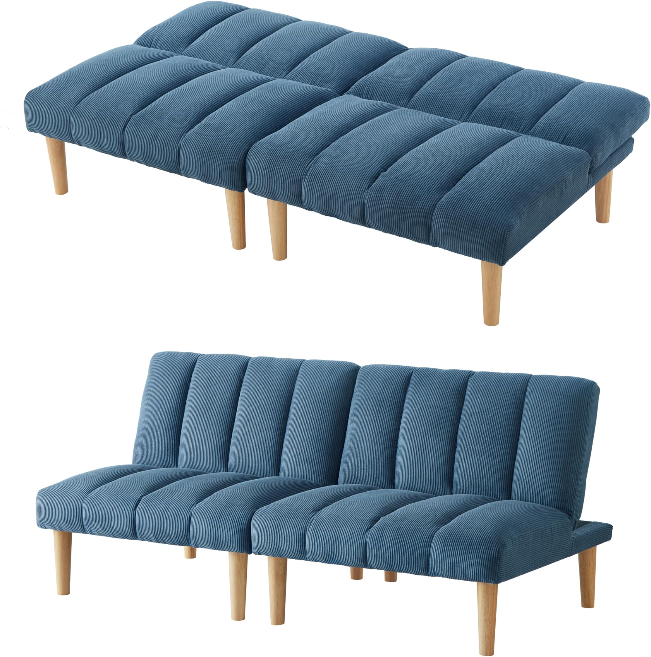 Amazon.com: Convertible Armless Futon Sofa Couch Bed - Corduroy ...