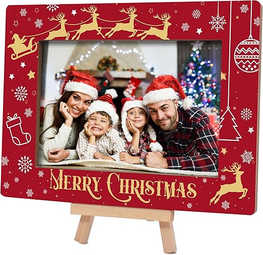 Amazon.com - Cazhes Merry Christmas Picture Frame, Winter Wooden 4x6 ...