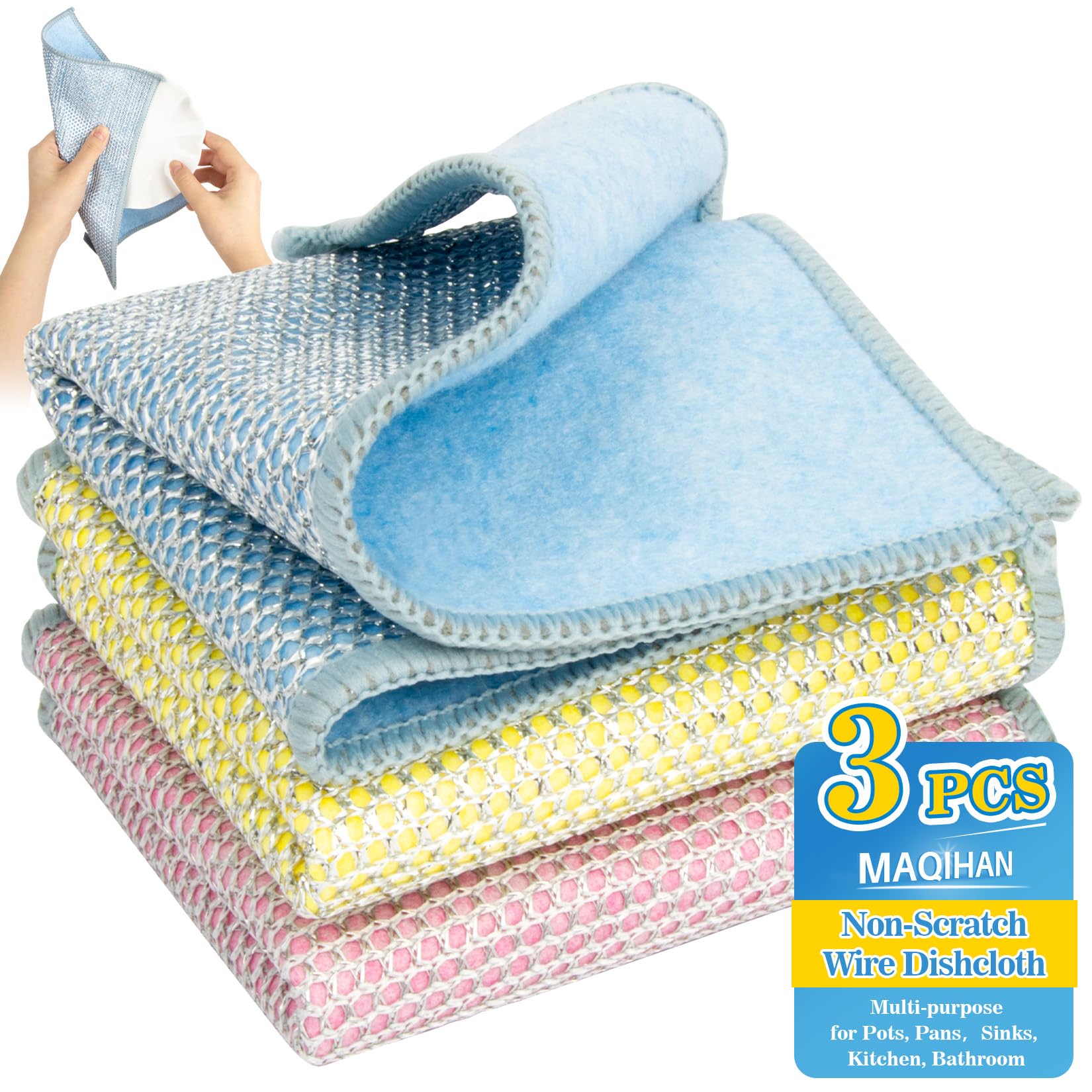 Amazon.com: MAQIHAN Stainless Steel Scrubber - 3PCS Multipurpose Non ...