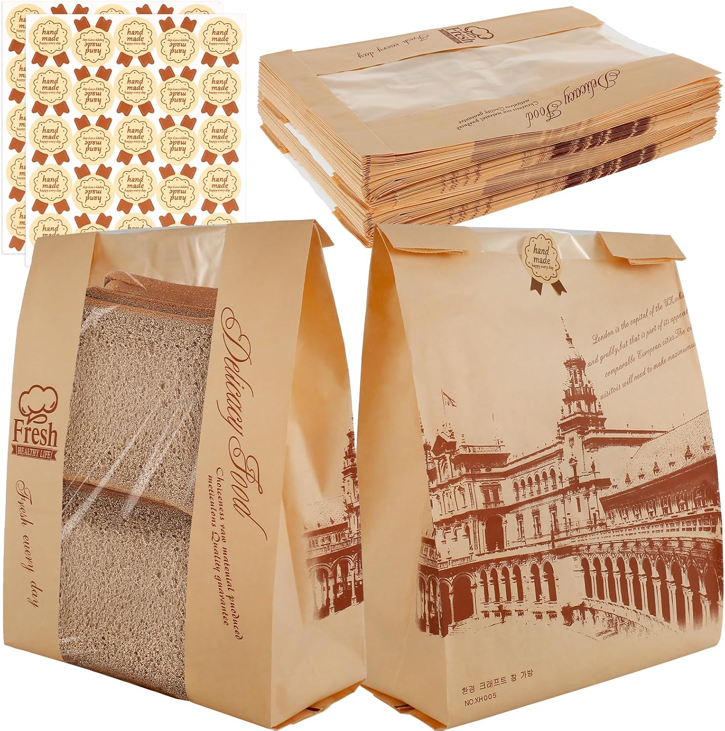 50Pcs Paper Bread Bags for Sourdough Bread Homemade, Paper Bakery Bag ...