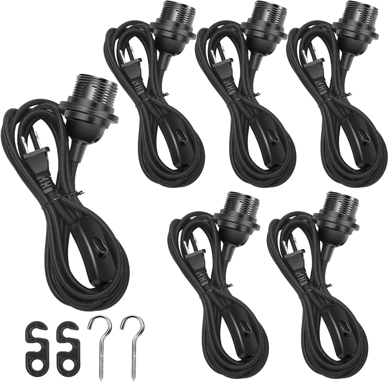 6 Pack Plug in Hanging Light Kit E26/E27 Extension Hanging Lantern ...