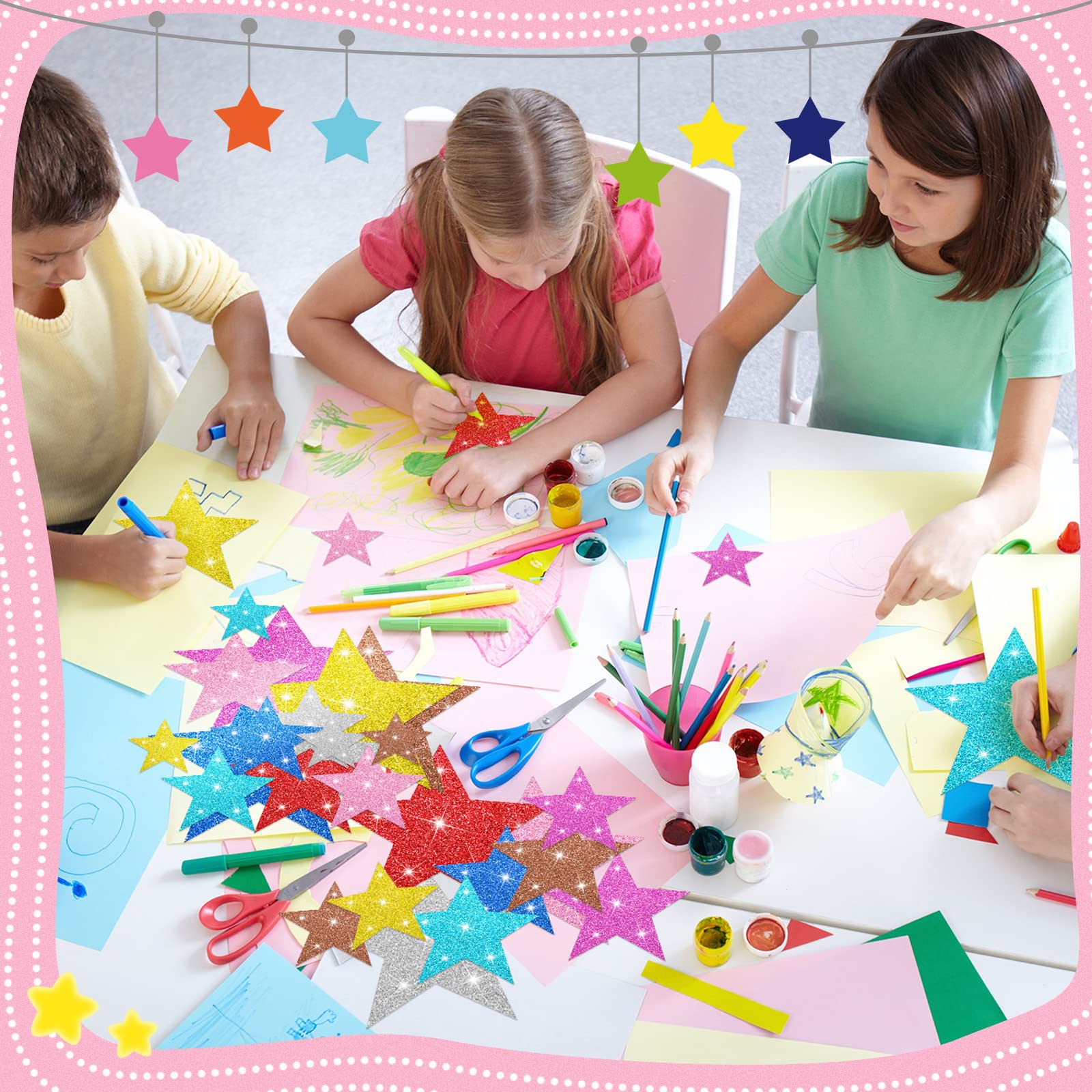 Snapklik.com : Ctosree 256 Pieces Glitter Star Cutouts Paper Stars ...