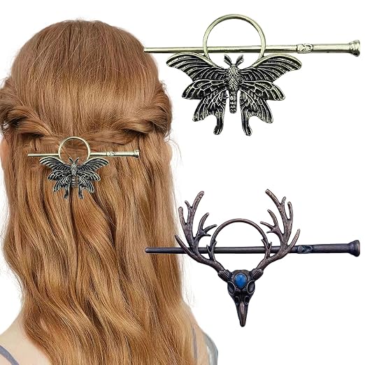 Amazon.com : 2 PCS Actias luna Moth Hair Clips Vintage Metal Hair ...