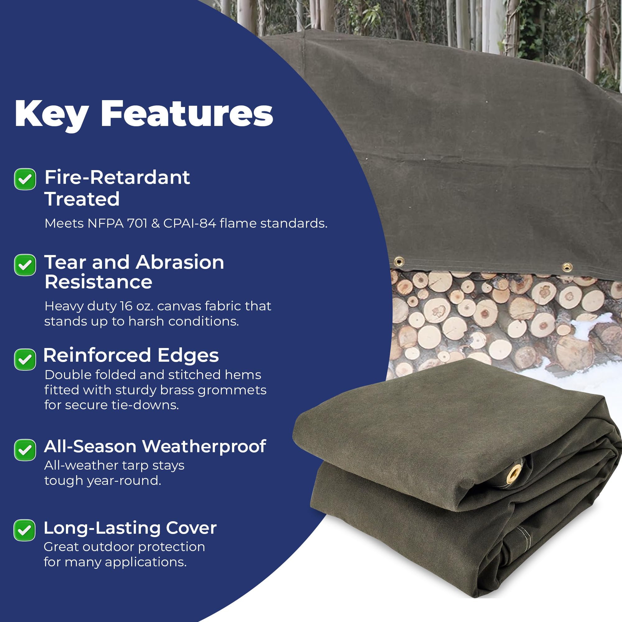 Snapklik.com : TarpsNow Fire Retardant Tarp - 10 X 20 - 18 MIL Heavy ...