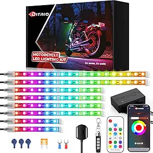 Amazon.com: 8PCS Motorcycle Led Lights with Brake Turn Signal,Underglow Light Kits with DITRIO ...
