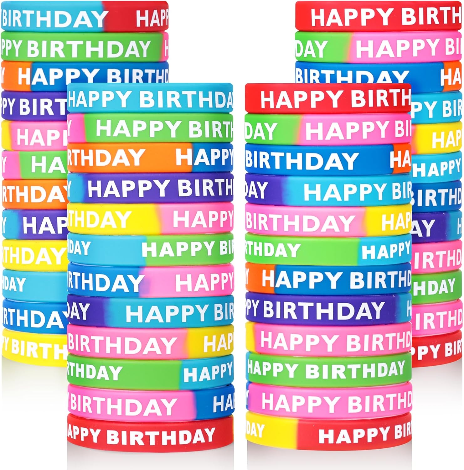 Amazon.com: LovesTown Happy Birthday Rubber Bracelets for Kids ...