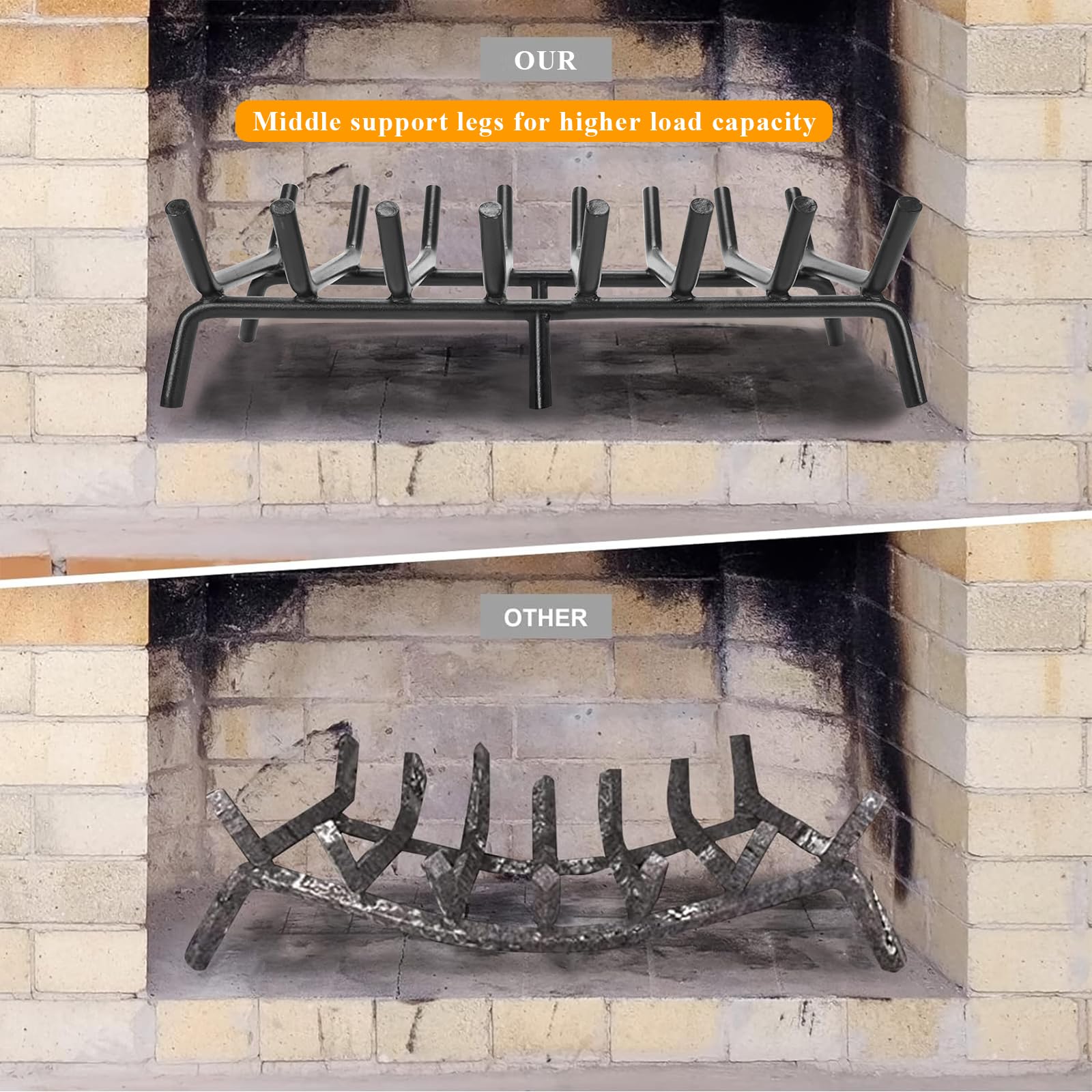 Snapklik.com : Orgneas Fireplace Grate 30 Inch Heavy Duty, Fireplace ...