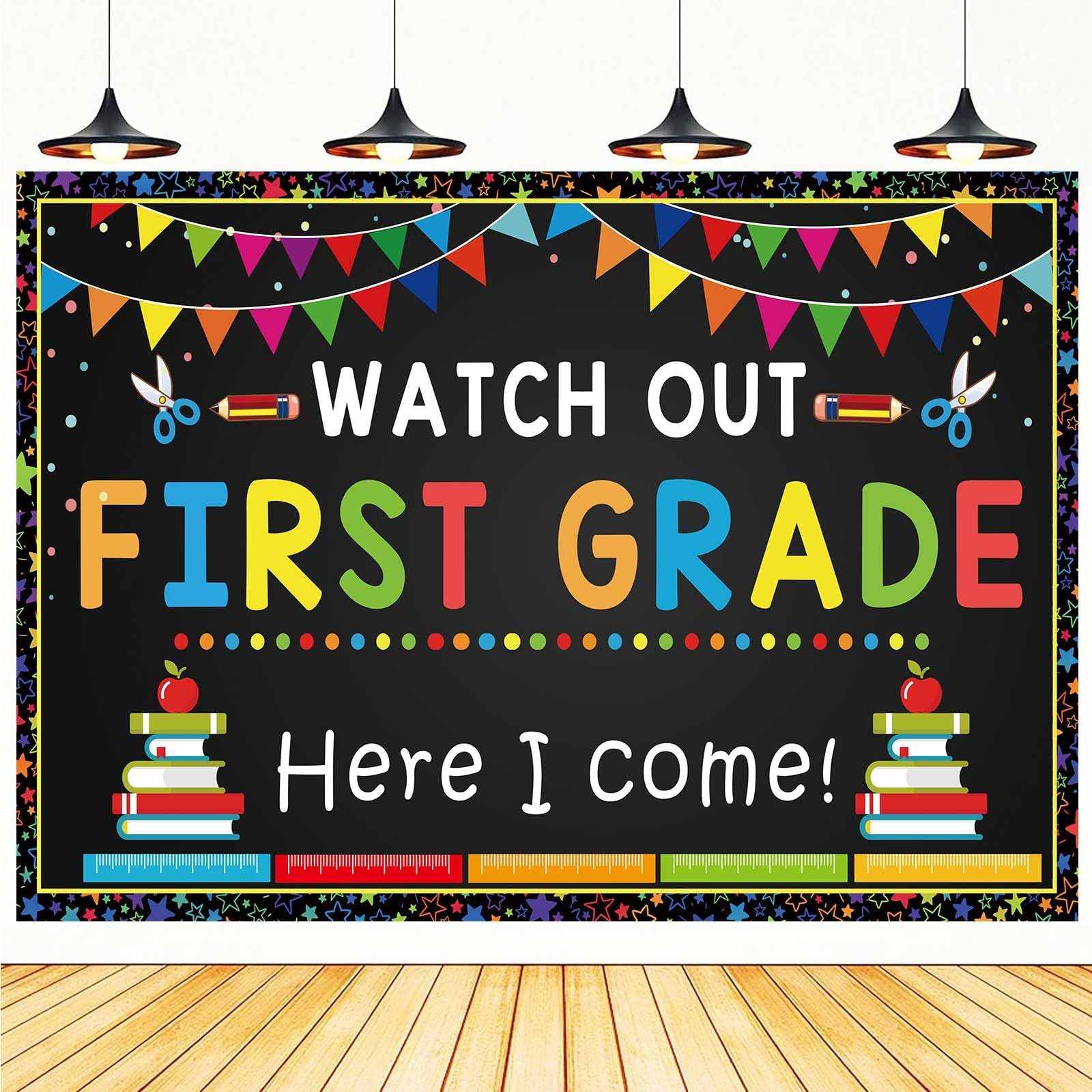 Amazon.com: Zliisang 5.9x3.6ft Welcome to 1st Grade Banner Back to ...