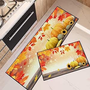 Amazon.com: Arttown Fall Kitchen Rugs and Mats Non Skid Washable Set of ...