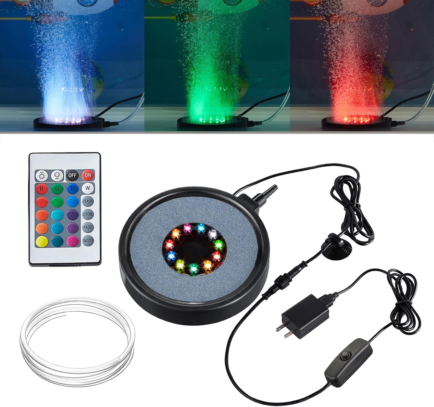 Amazon.com : Carefree Fish Aquarium LED Light Air Stone Fish Tank ...