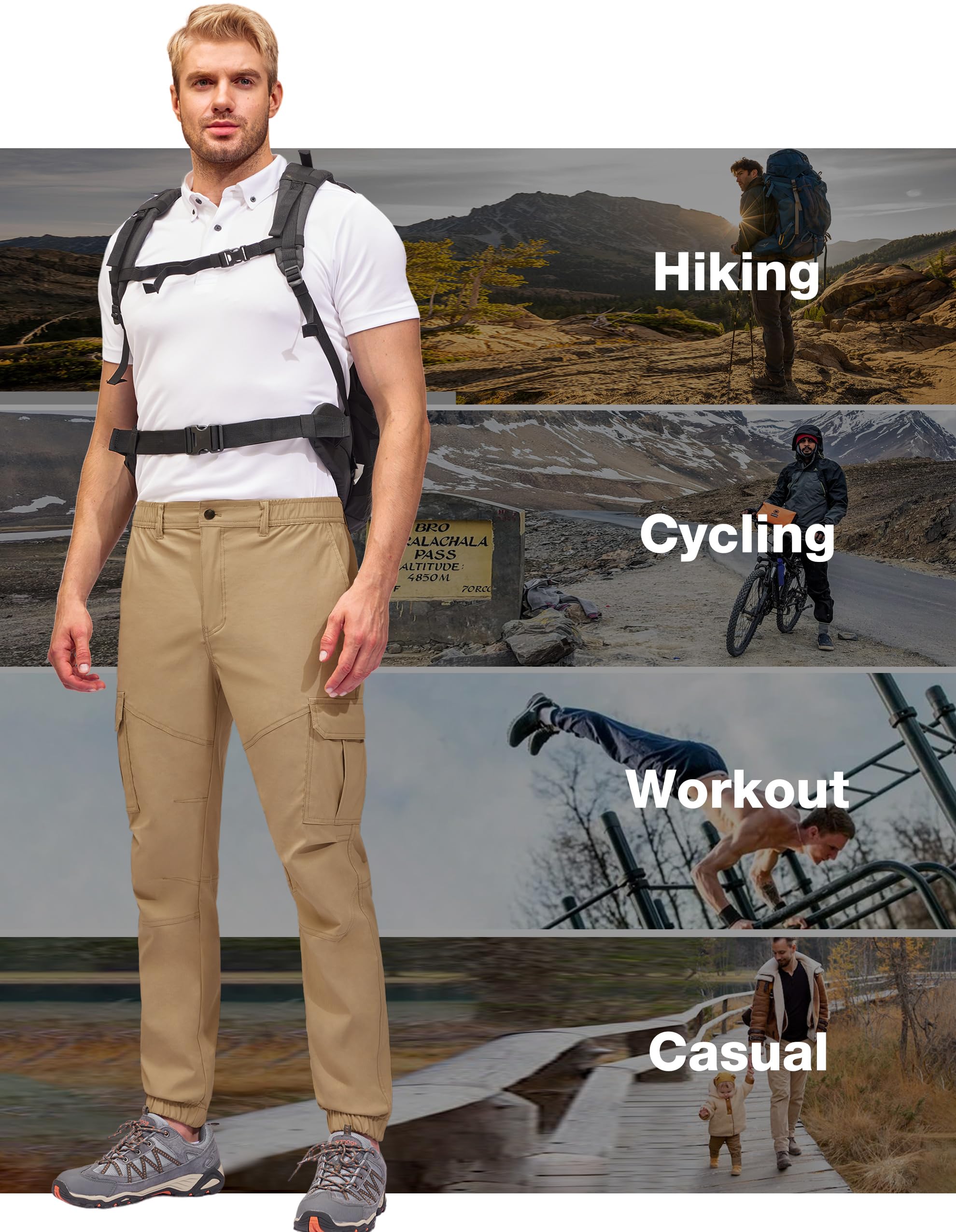 Snapklik.com : PULI Mens Lightweight Hiking Travel Pants, Slim Fit ...