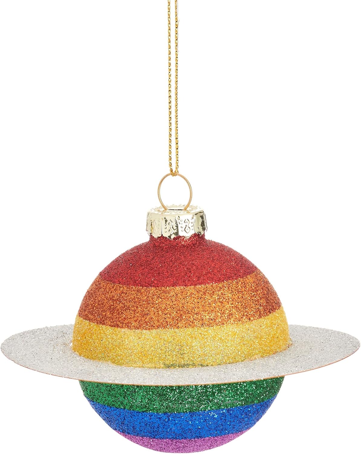 Sass & Belle Glitter Rainbow Planet Shaped Bauble : Amazon.co.uk: Home ...