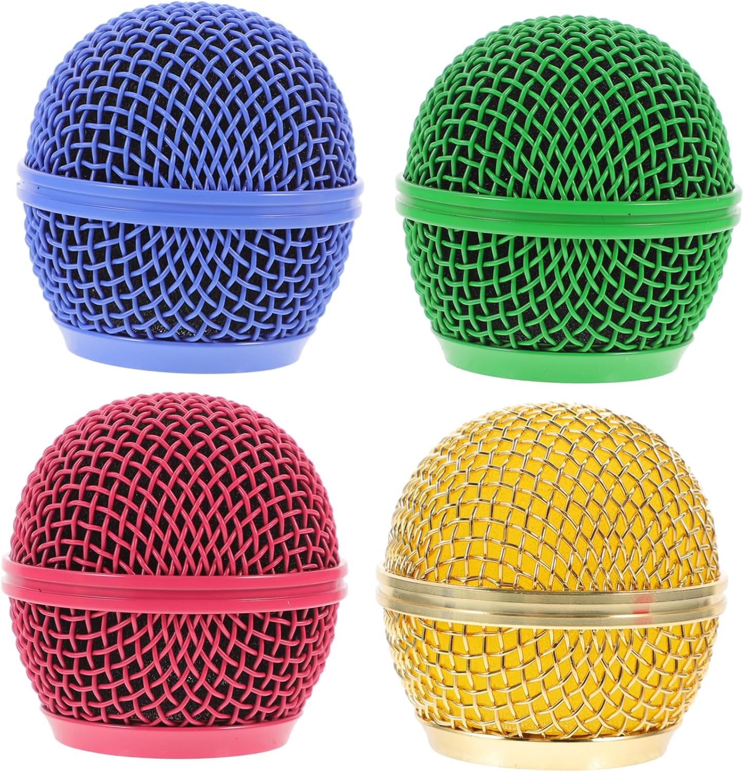 Amazon.com: OFFSCH 4pcs Colored Microphone Accessories Metal Mic Head ...