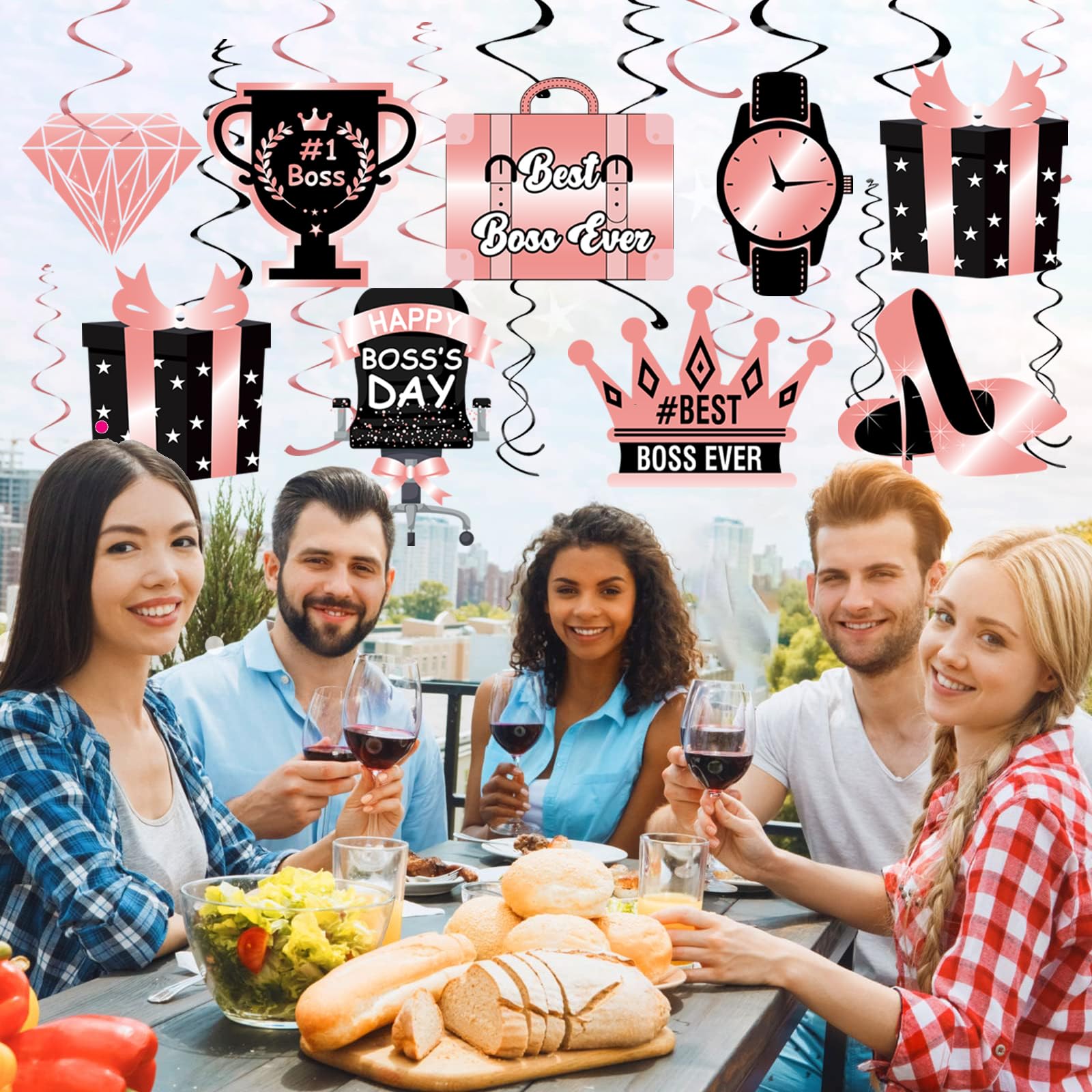 Happy Boss's Day Hanging Swirls Party Decorations, Boss Lady Women ...