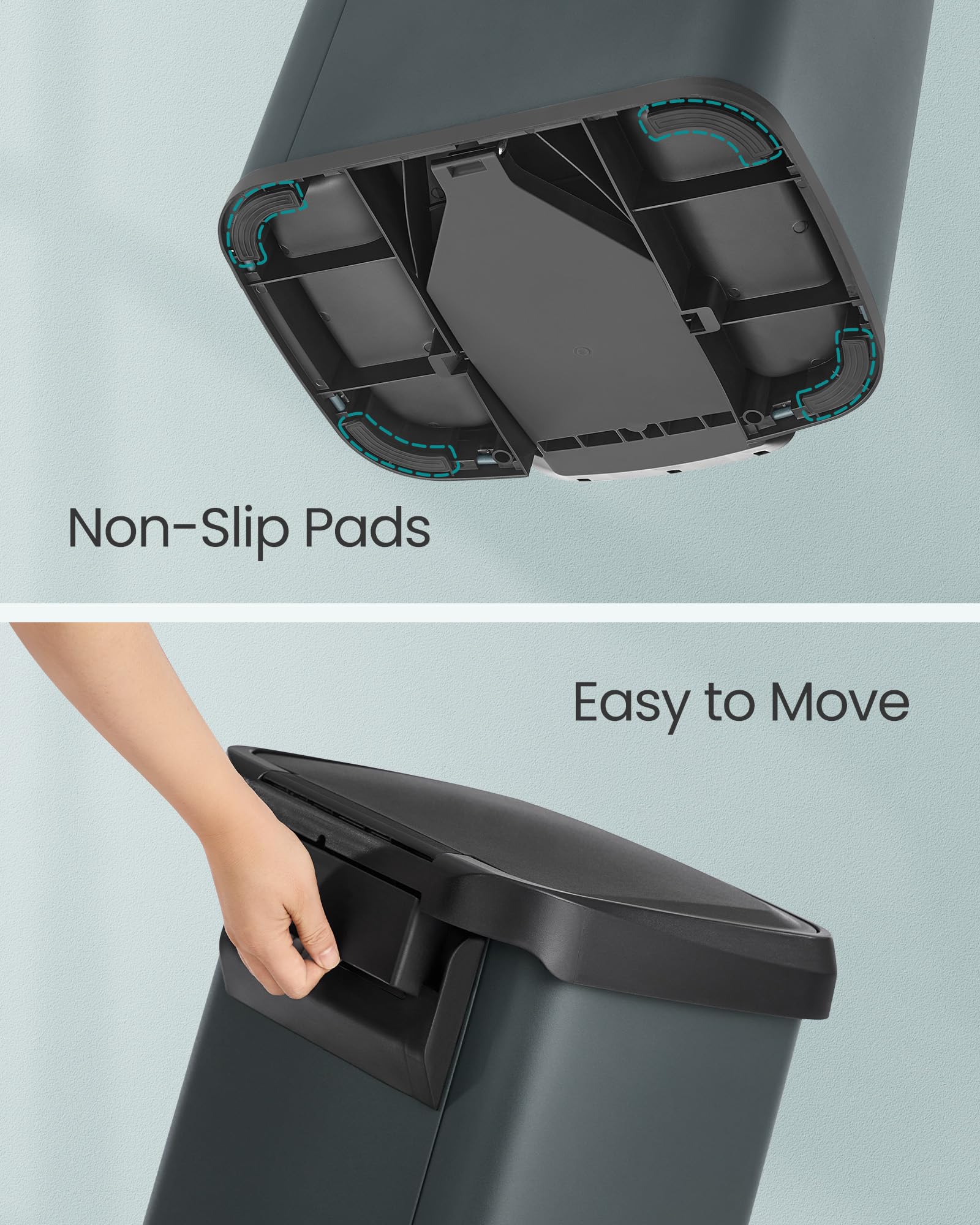 Snapklik.com : SONGMICS Kitchen Trash Can, 18-Gallon Stainless Steel ...