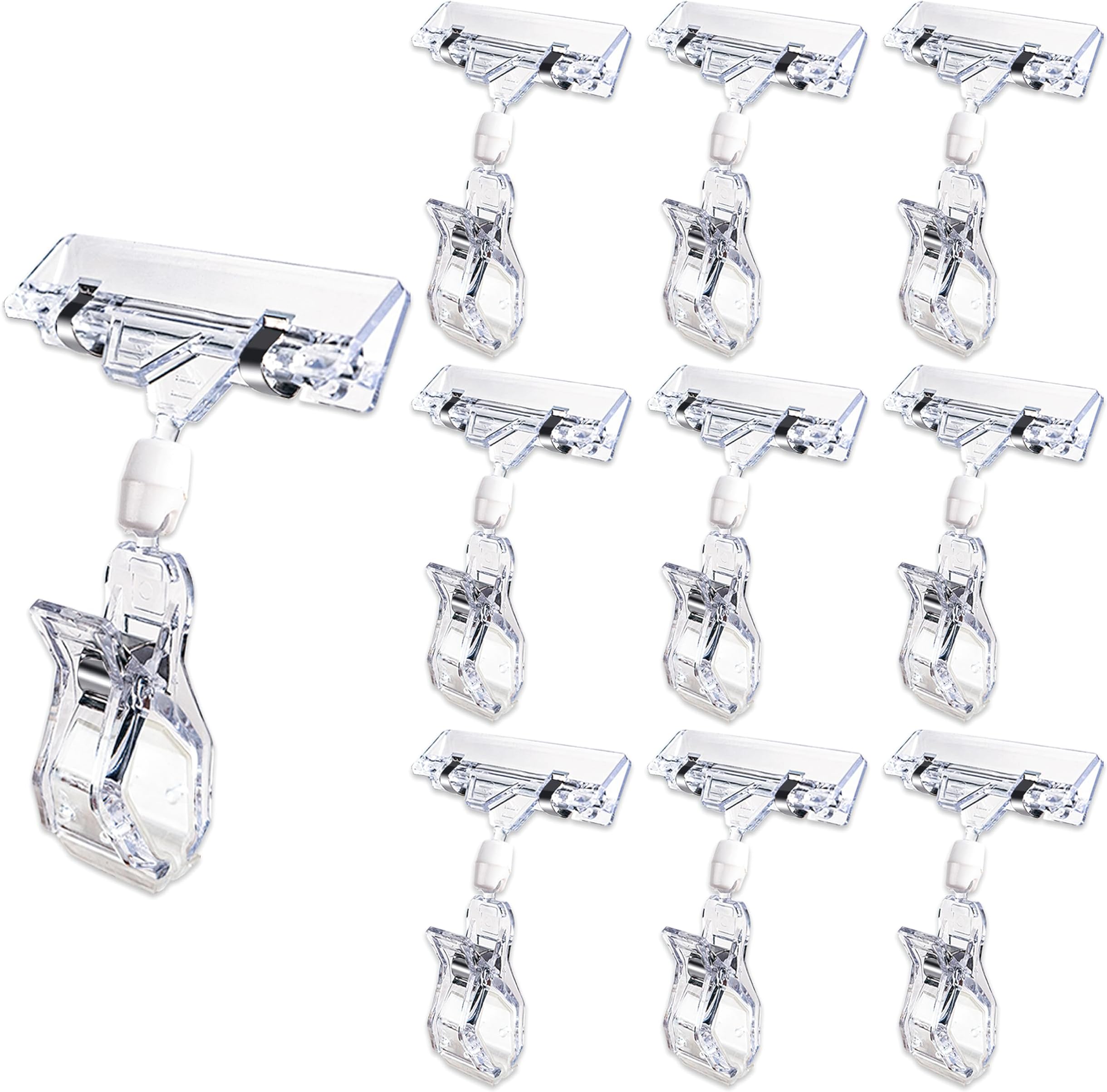 Amazon.com: NEETUE 10 Pcs Sign Clips Holders, Clear Plastic Price Tag ...