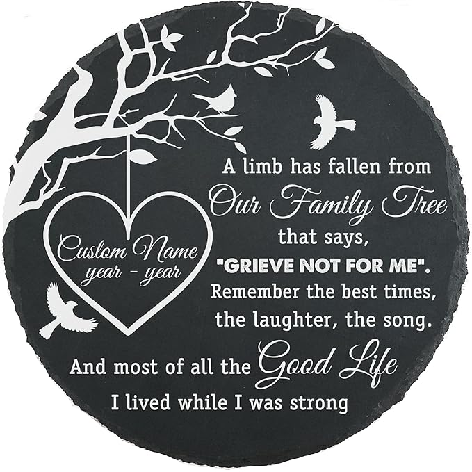 Amazon.com : Personalized Memorial Slate Stone| Sympathy Garden Stones ...