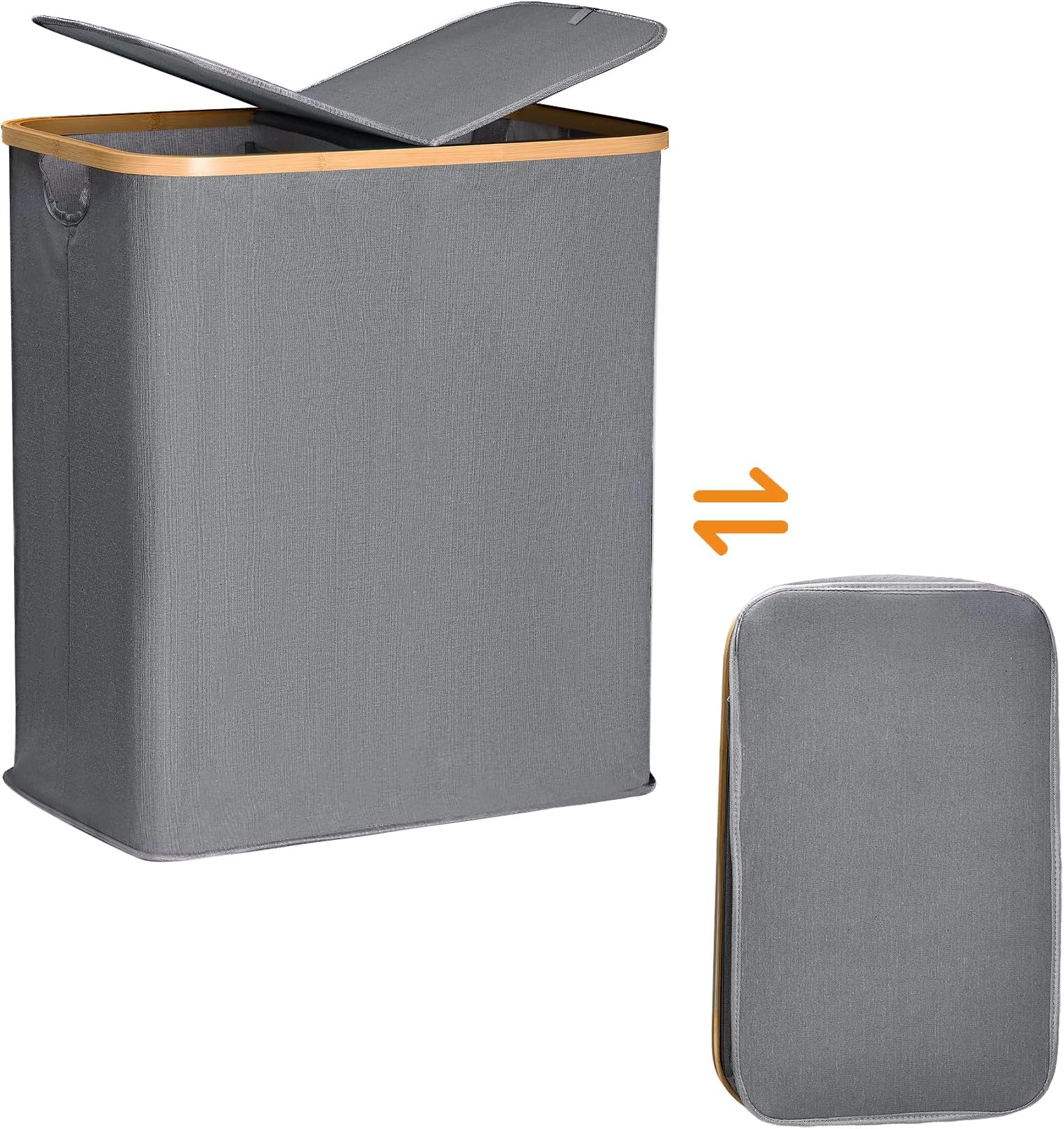 YKSLZ Cesto para Ropa Sucia con Ruedas Móviles, Cesta de Lavandería ...