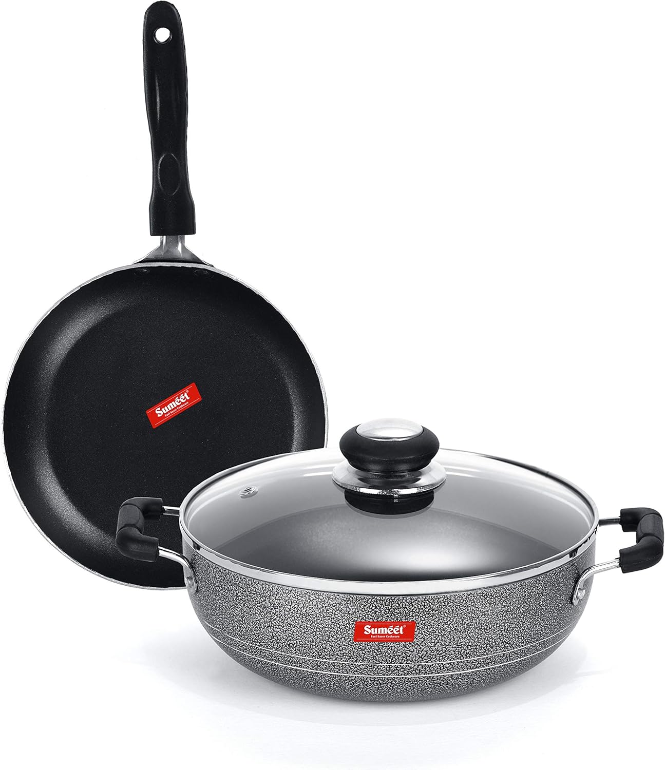 Amazon.com: SUMEET Aluminium NonStick Kumush Cookware Set (Silver ...