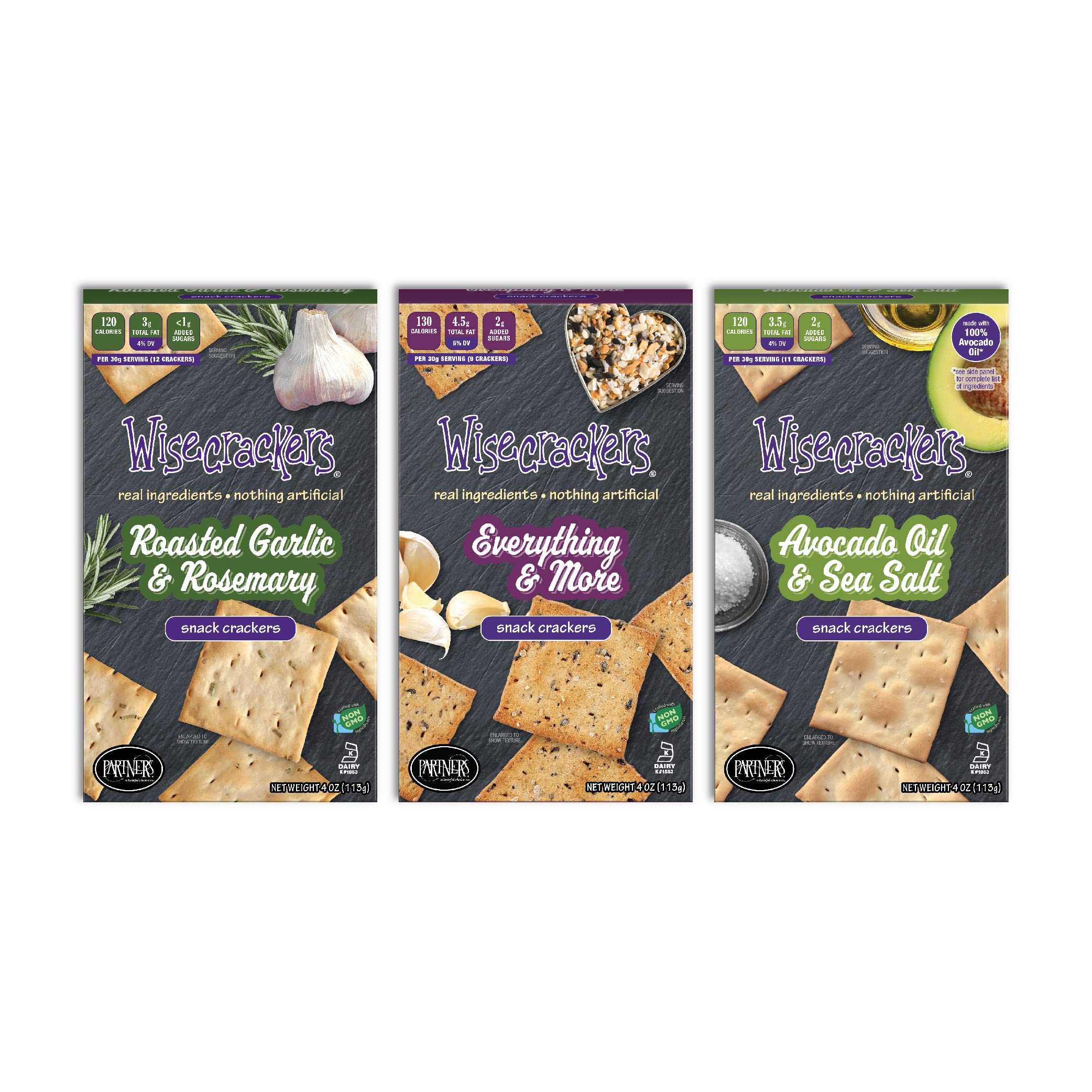 Amazon.com: Wisecrackers Snack Crackers, 3-Flavor Variety Pack, 4.0 ...