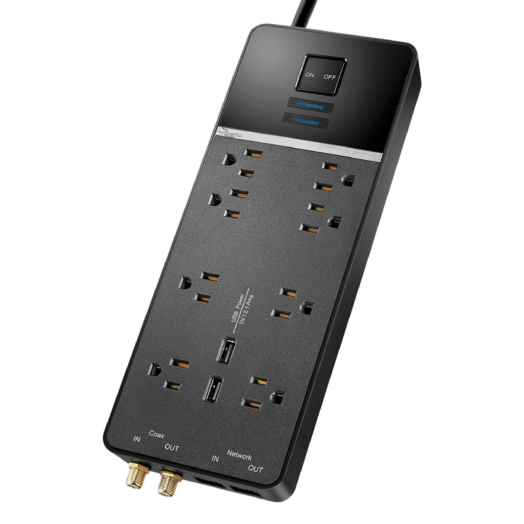 Amazon.com: Rocketfish 8-Outlet/2-USB Wall Tap Surge Protector Strip ...