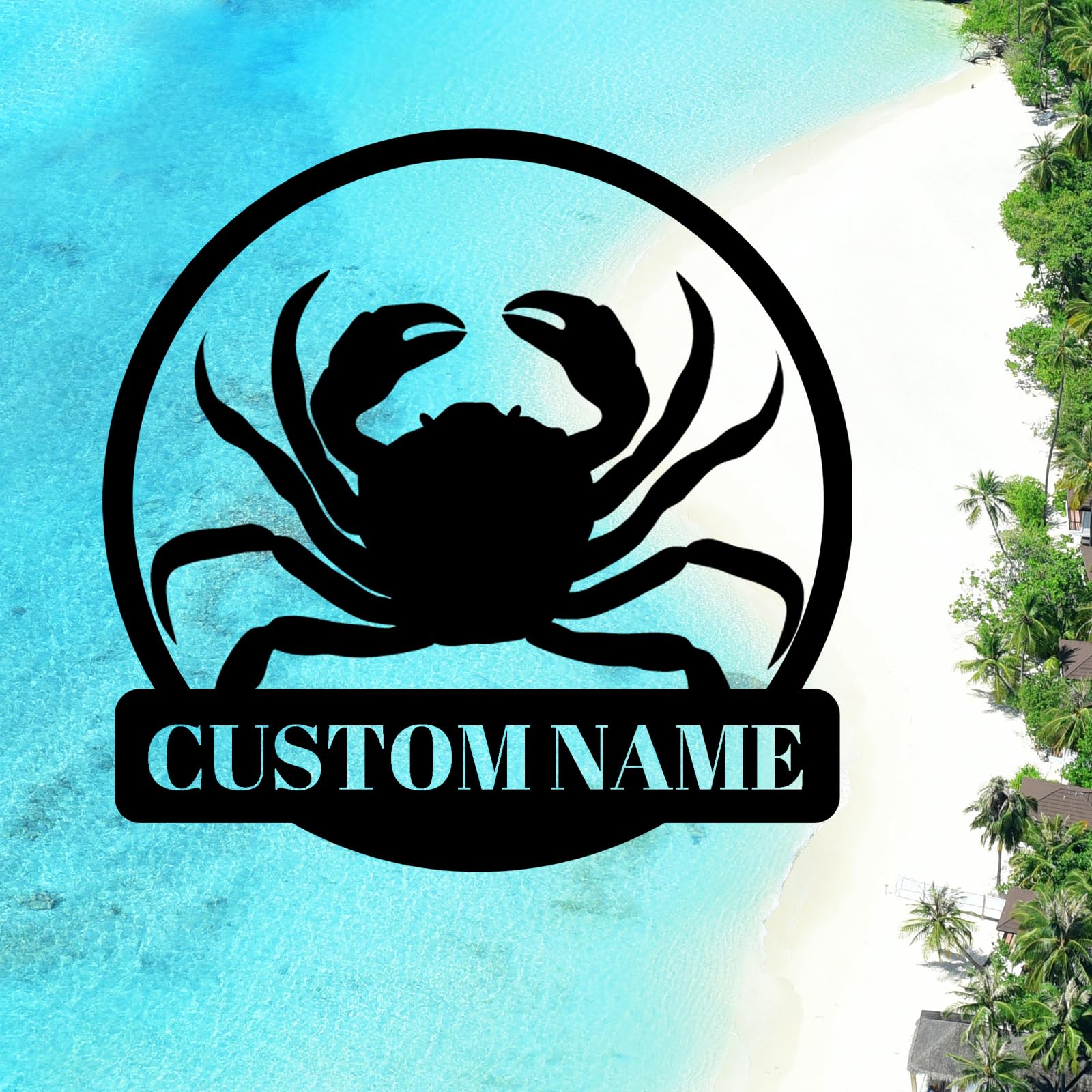 Amazon.com : Personalized Metal Beach Crab Sign, Custom Name Crab Metal ...