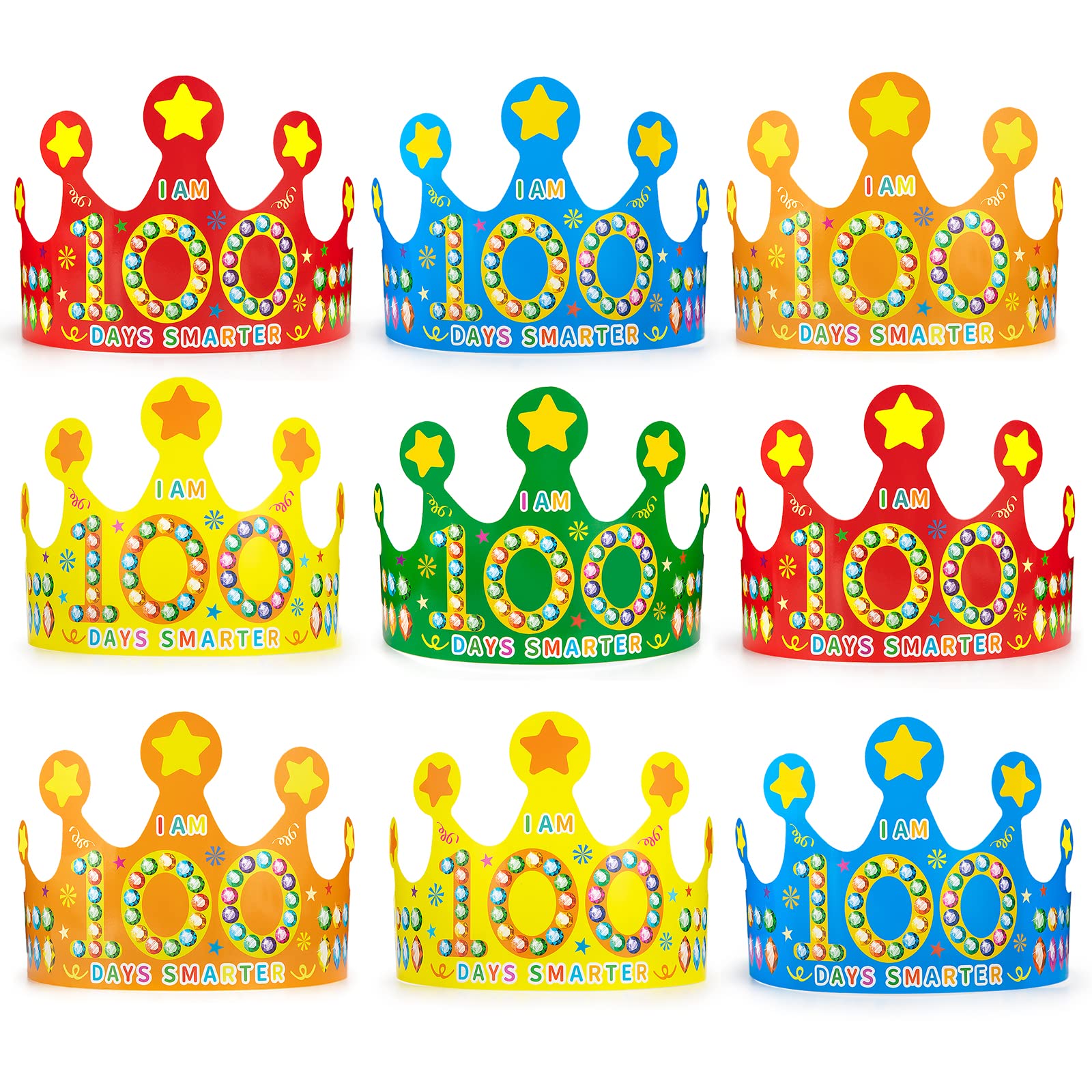 Buy Hedeey 35 Pieces 100th Day of School Paper Crowns,100 Days of ...